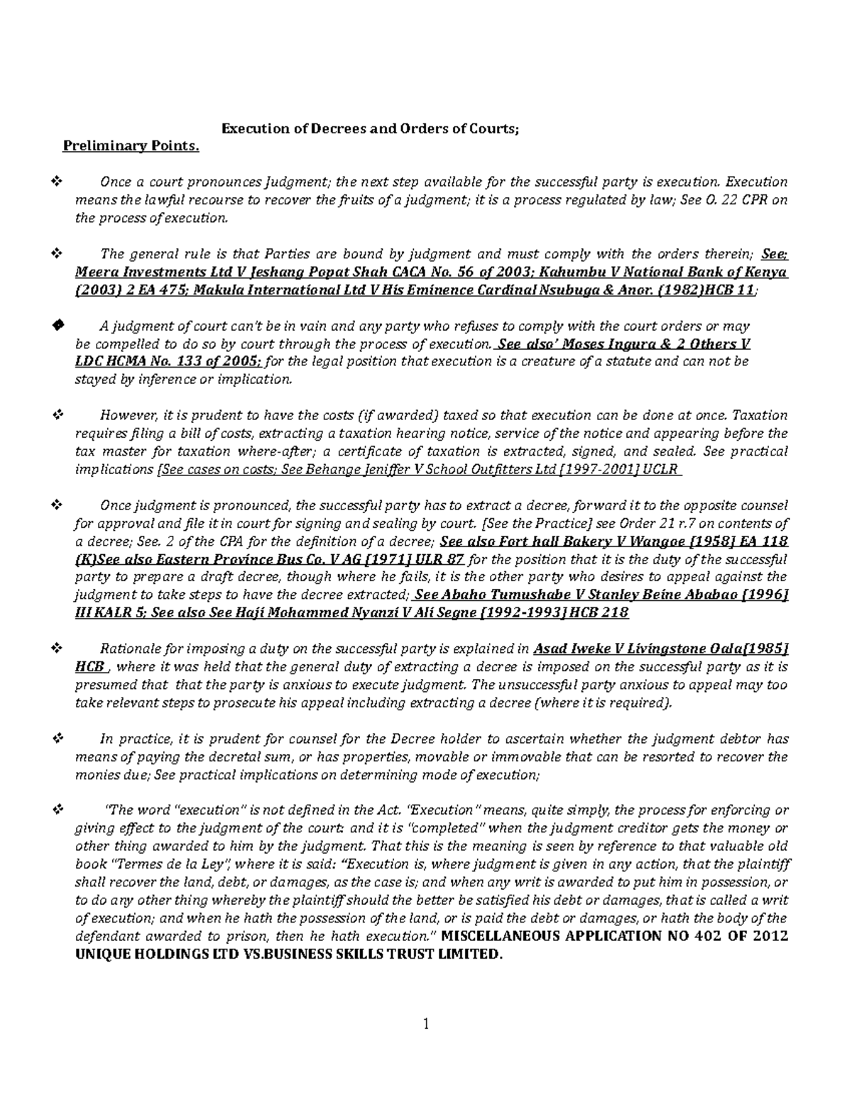 Execution of Decreesb 2018 - Execution of Decrees and Orders of Courts ...