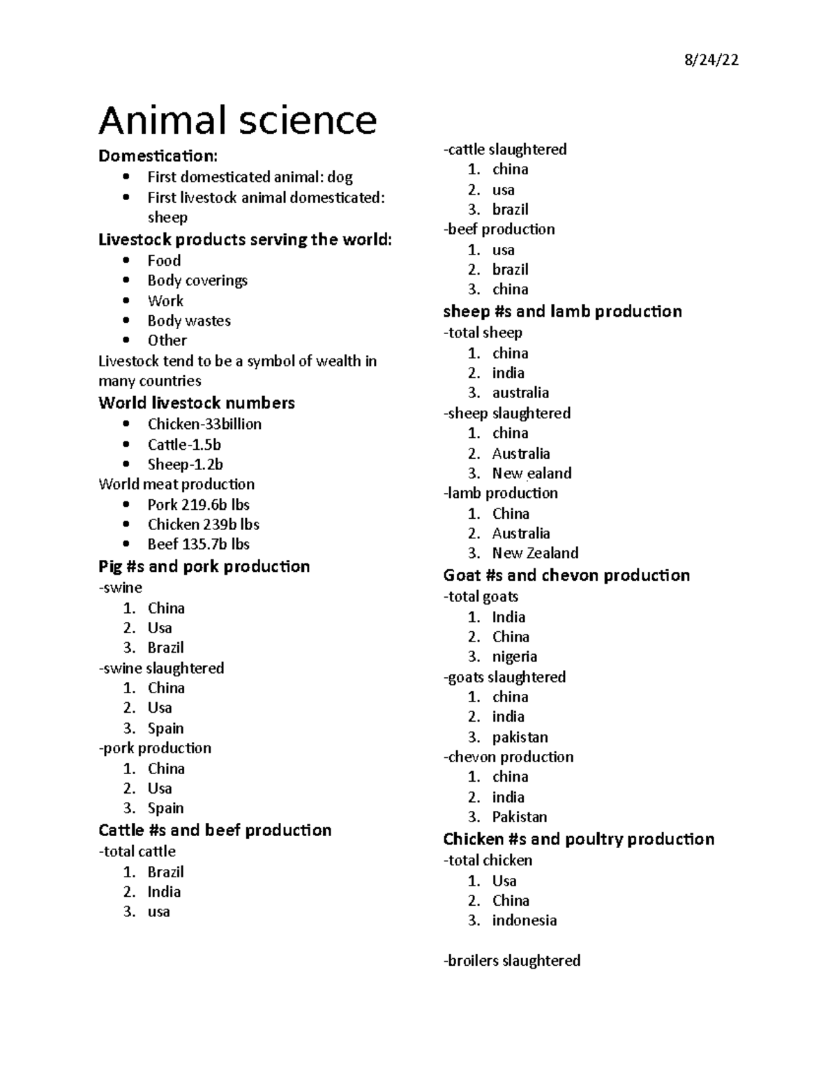 Animal science domestication - 8/24/ Animal science Domestication ...