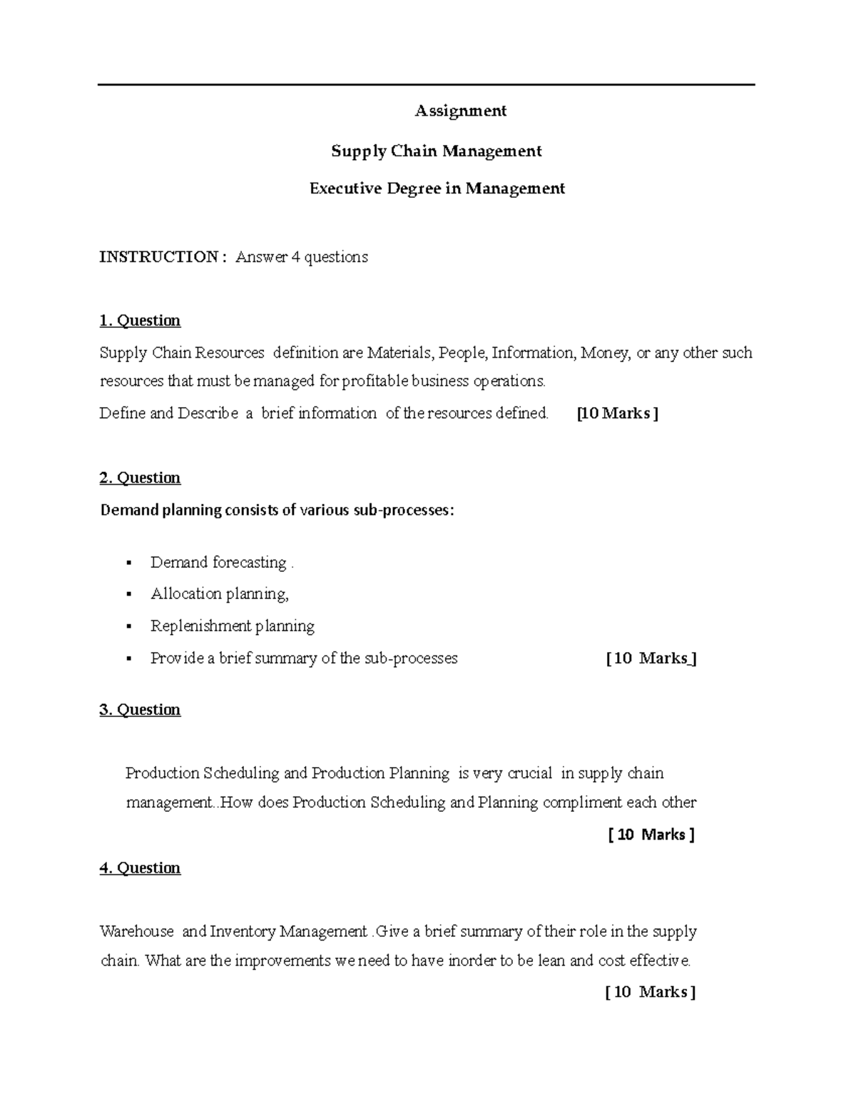 Assignmen 1 - assigment details - Assignment Supply Chain Management ...