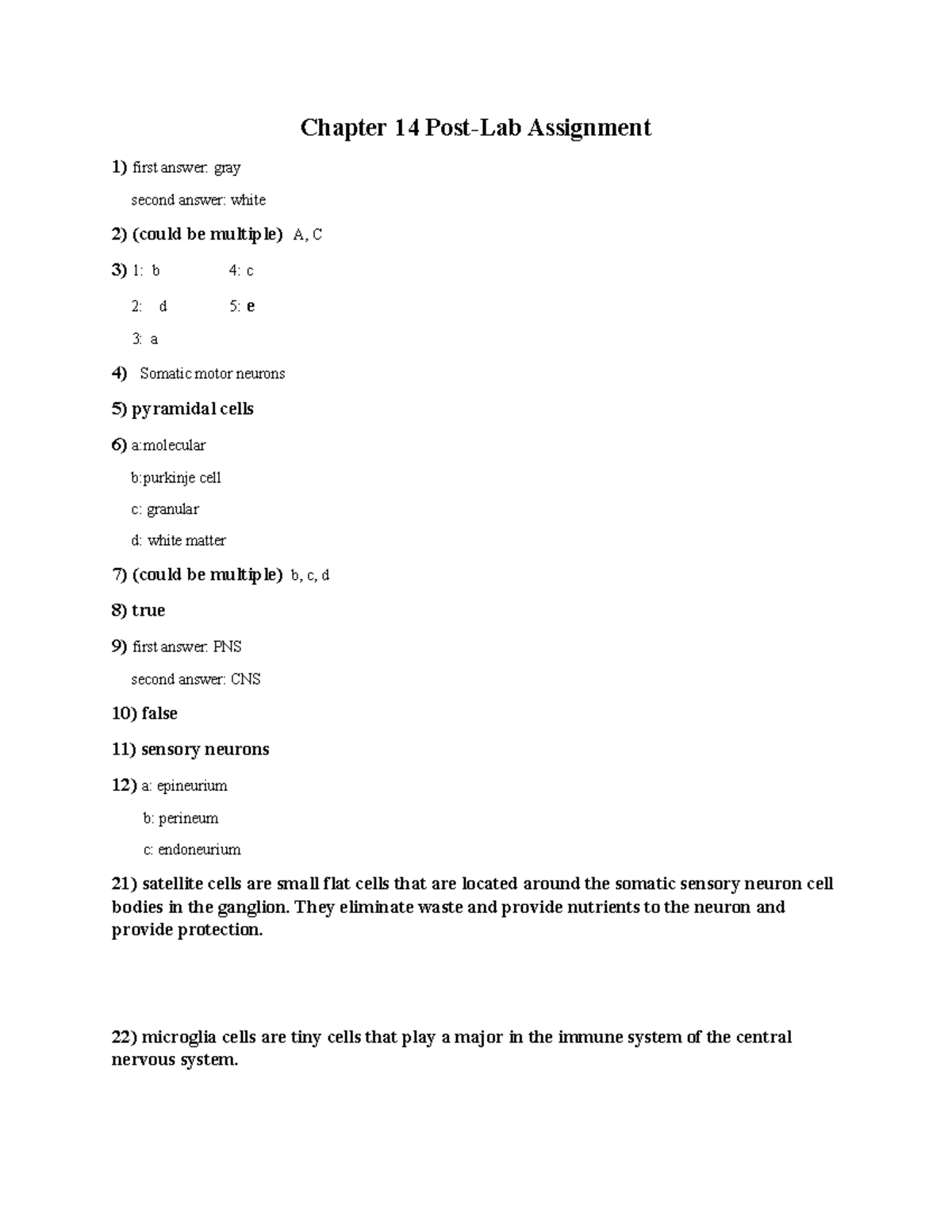 Chapter 14 Post-Lab Form - Chapter 14 Post-Lab Assignment first answer ...