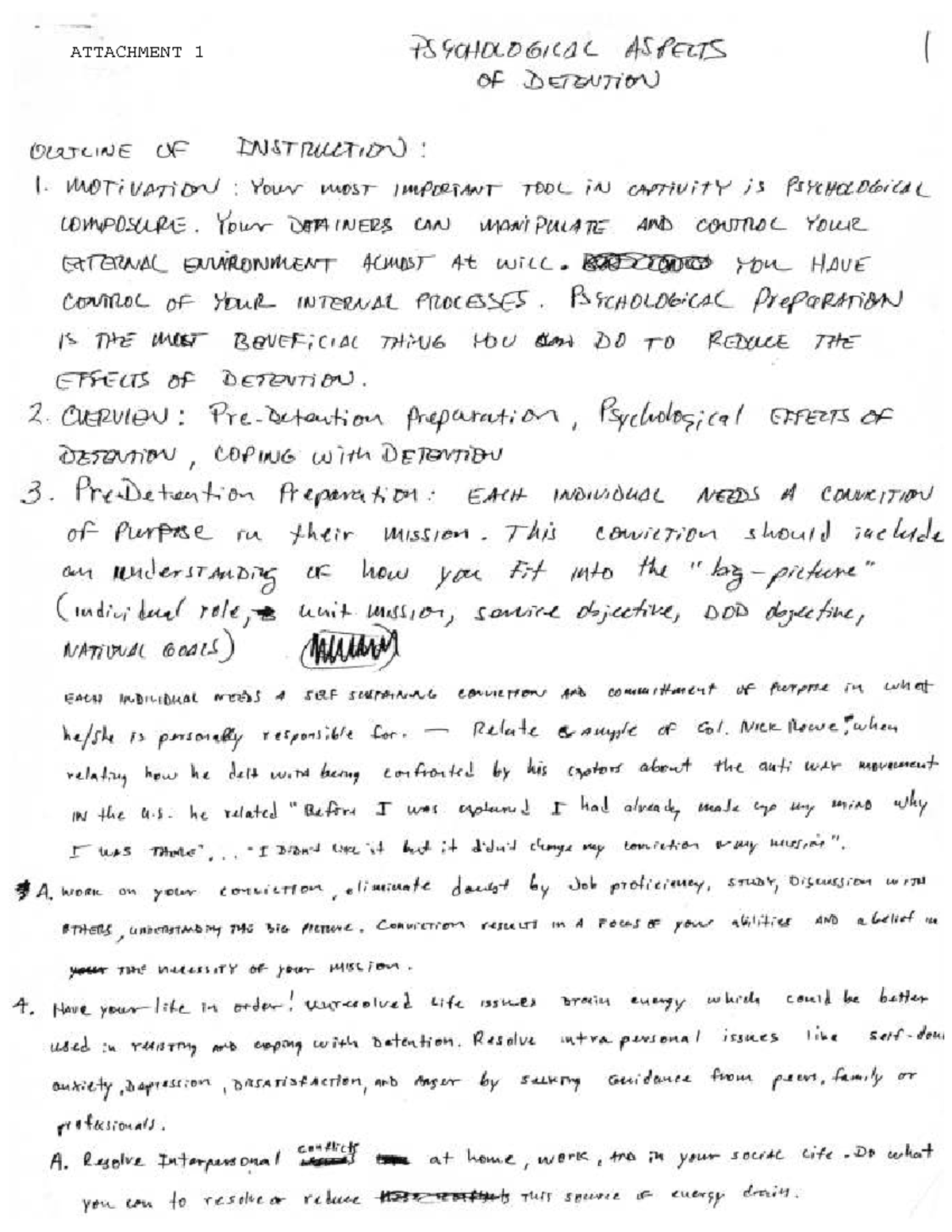 Bruce Jessen Handwritten notes torture - ATTACHMENT 1 PSYCHOLOGICAL ...
