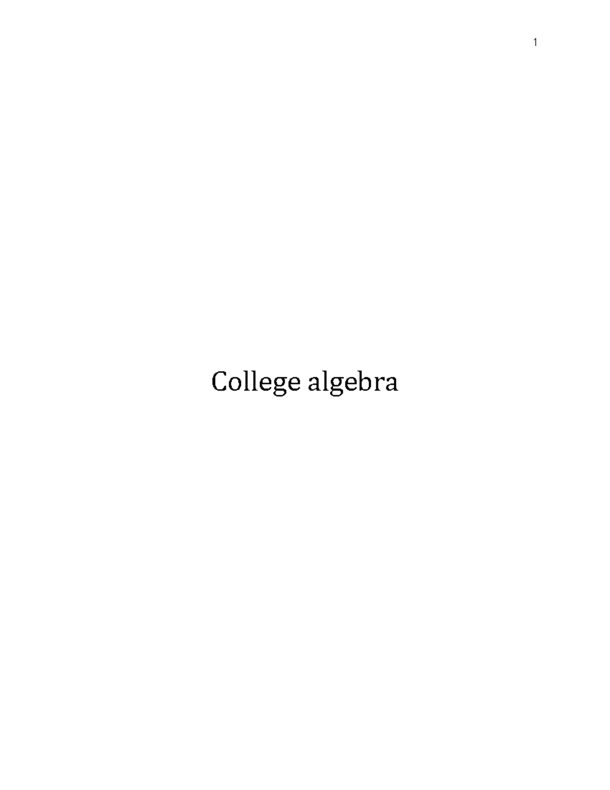 College Algebra unit 10 notes - College algebra Contents Number theory ...