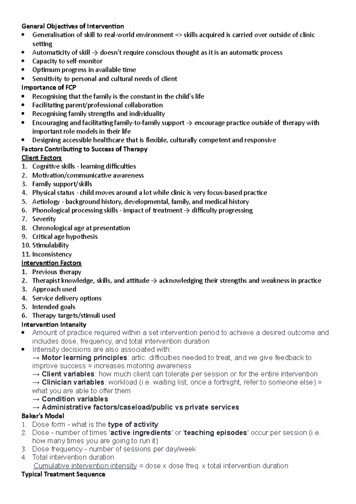 SPCH2106 Consider Q's - General Objectives of Intervention ...