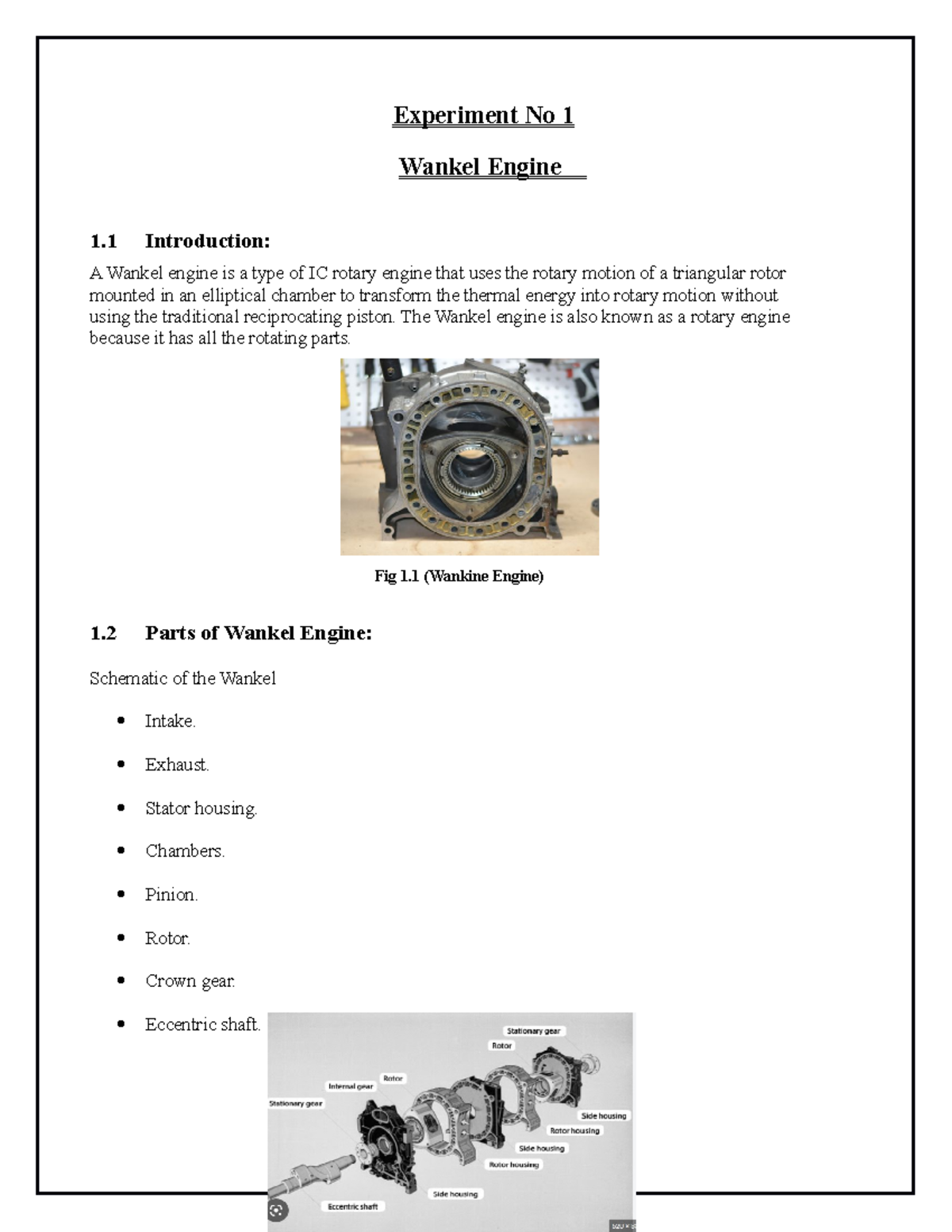 Wankel Engine - nothing - Wankel Engine 1 Introduction: A Wankel engine ...