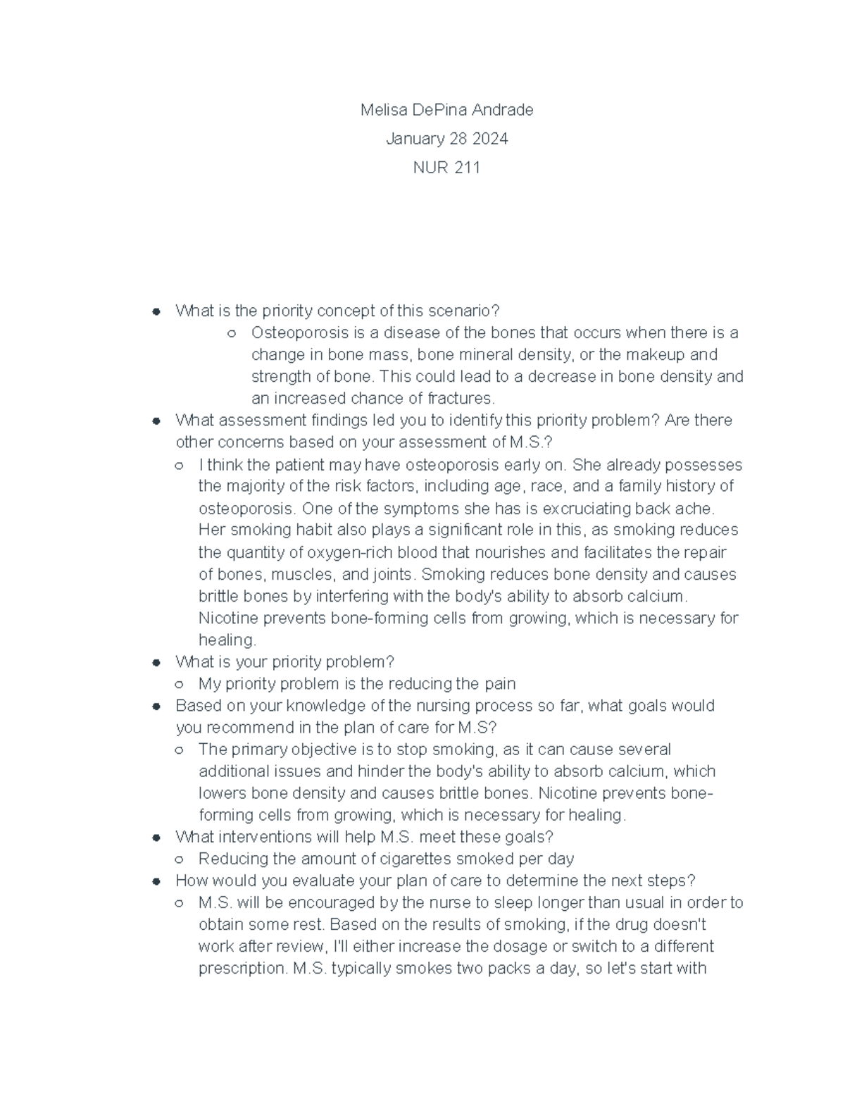 Module 4 Concept Map MS-2 - Melisa DePina Andrade January 28 2024 NUR ...
