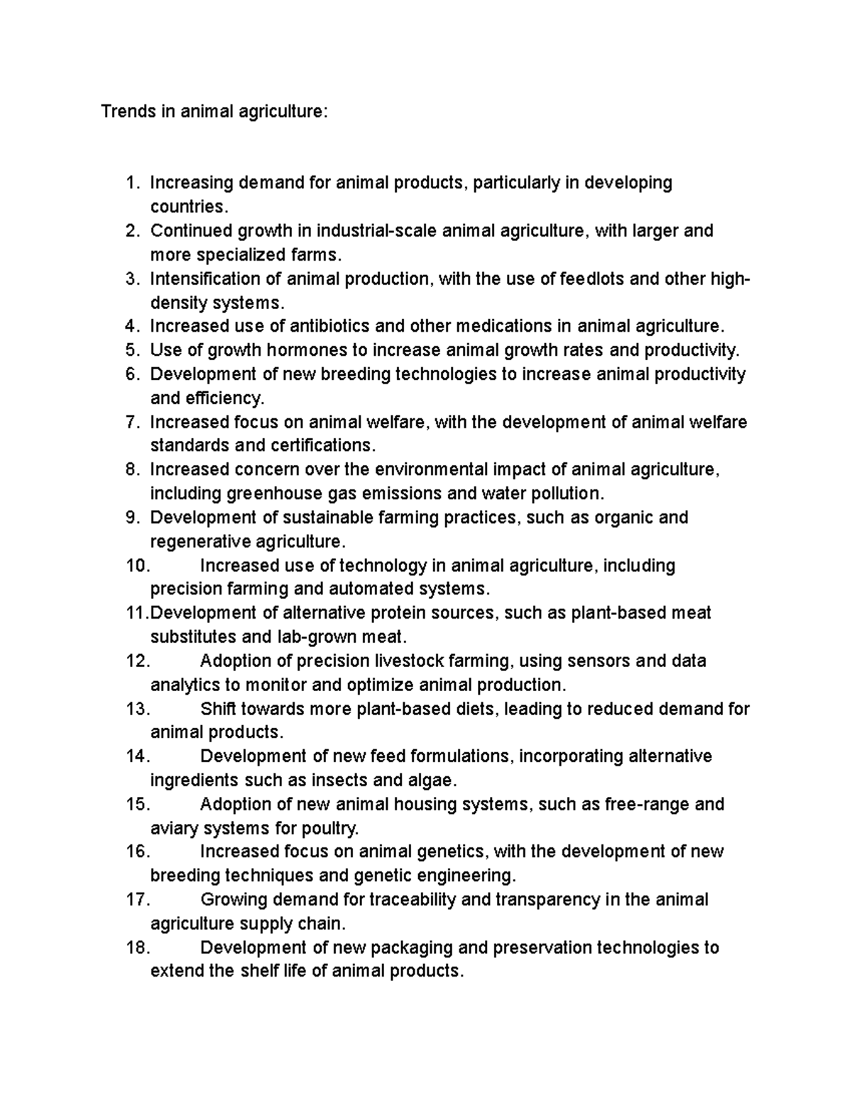 Trends in animal agriculture - Trends in animal agriculture: Increasing ...