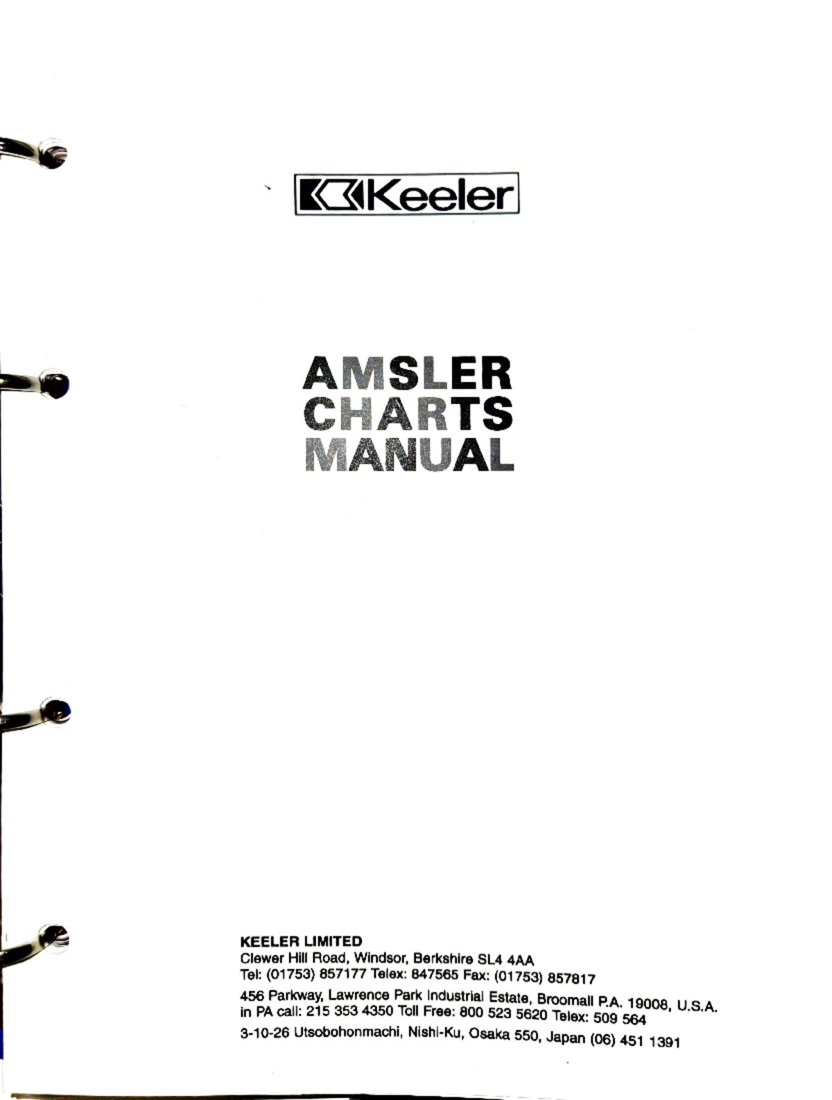 Amsler - KiKeeler AMSLER CHARTS MANUAL KEELER LIMITED Clewer Hill Road ...