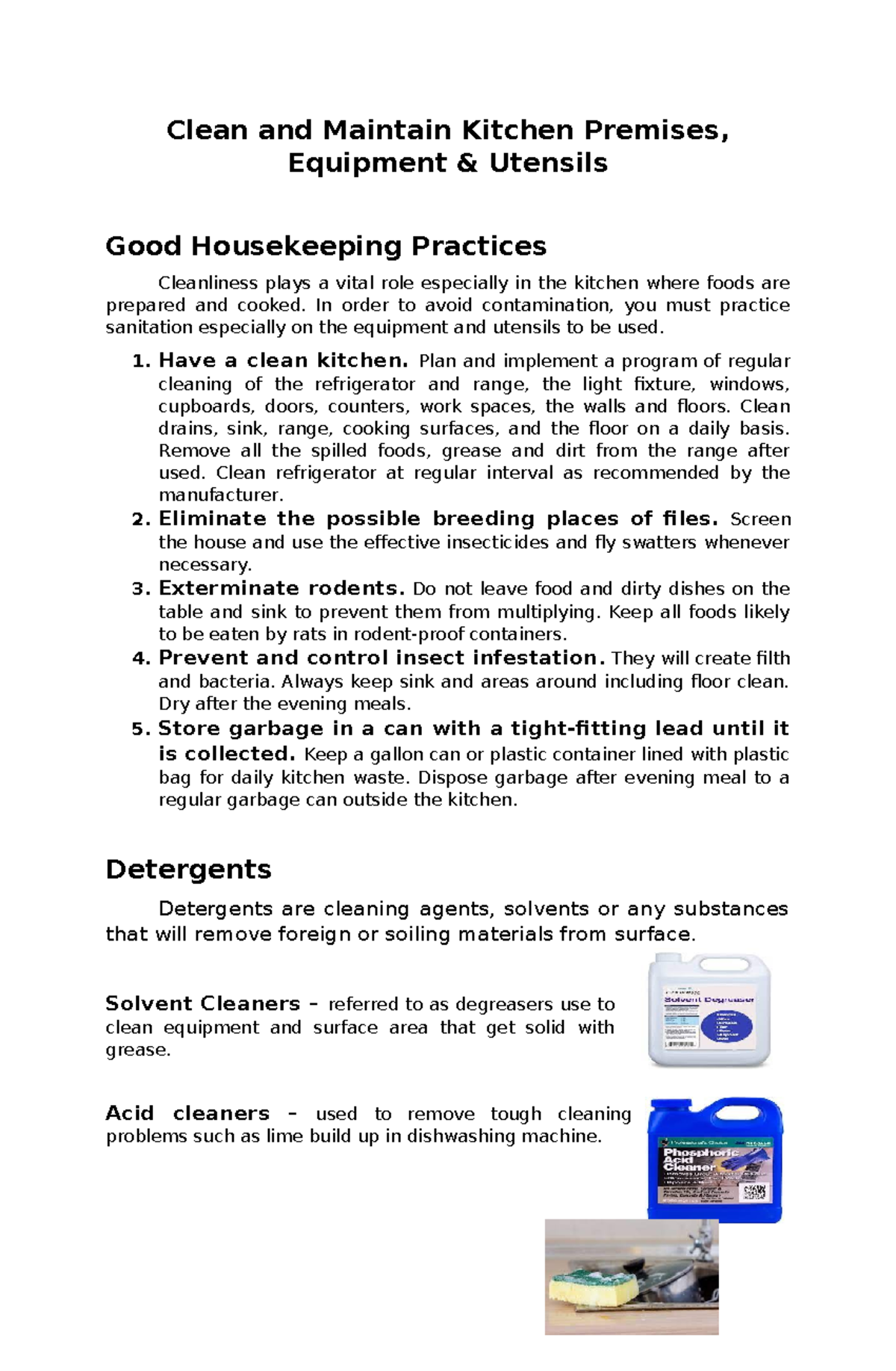 Chapter 3 Clean and Maitain(lesson) - Clean and Maintain Kitchen ...