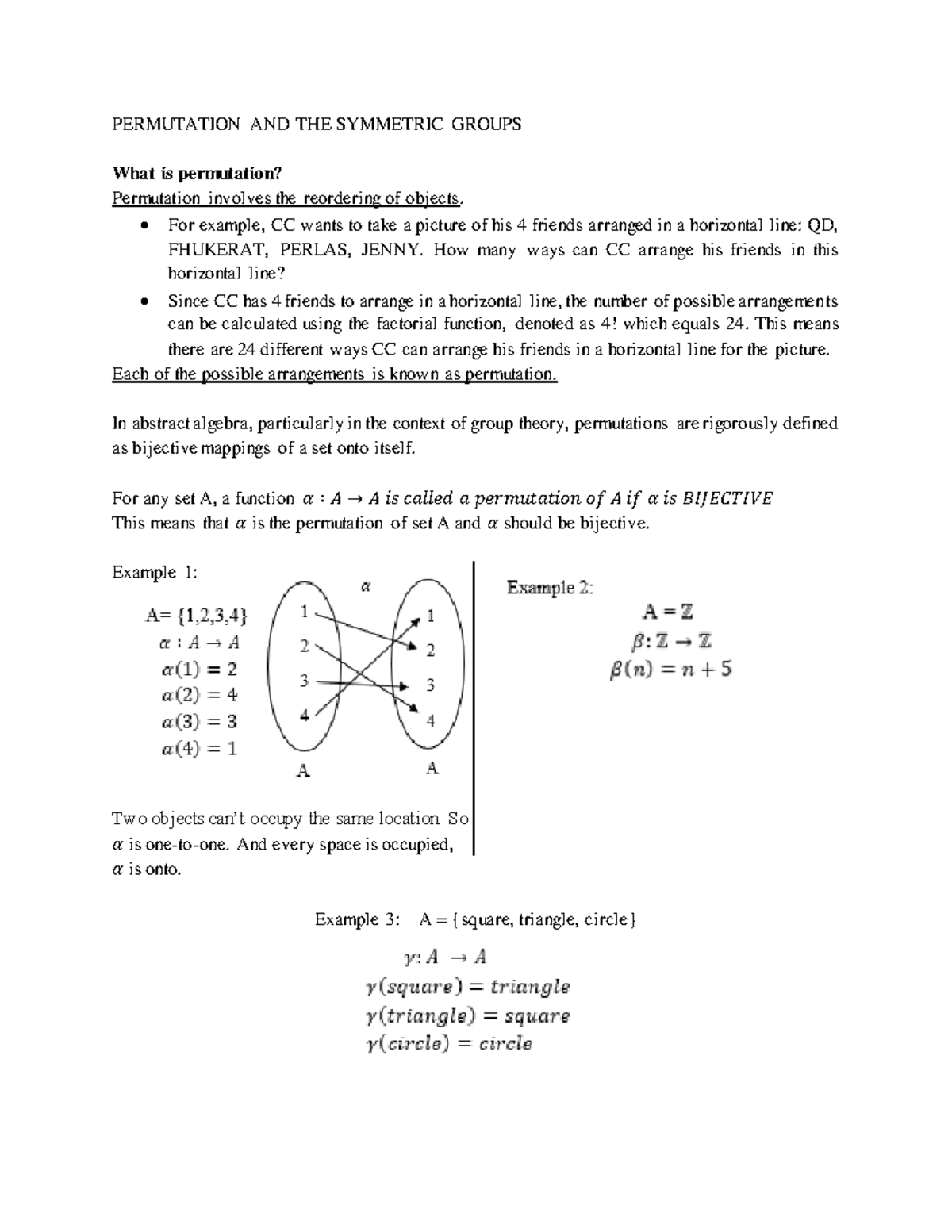 Permutation And The Symmetric Groups Permutation And The Symmetric Groups What Is Permutation