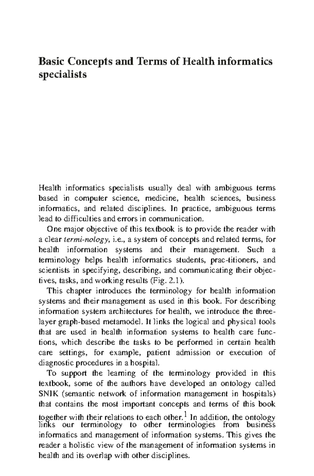 Basic Concepts and Terms of Health informatics - Basic Concepts and Terms of Health informatics ...