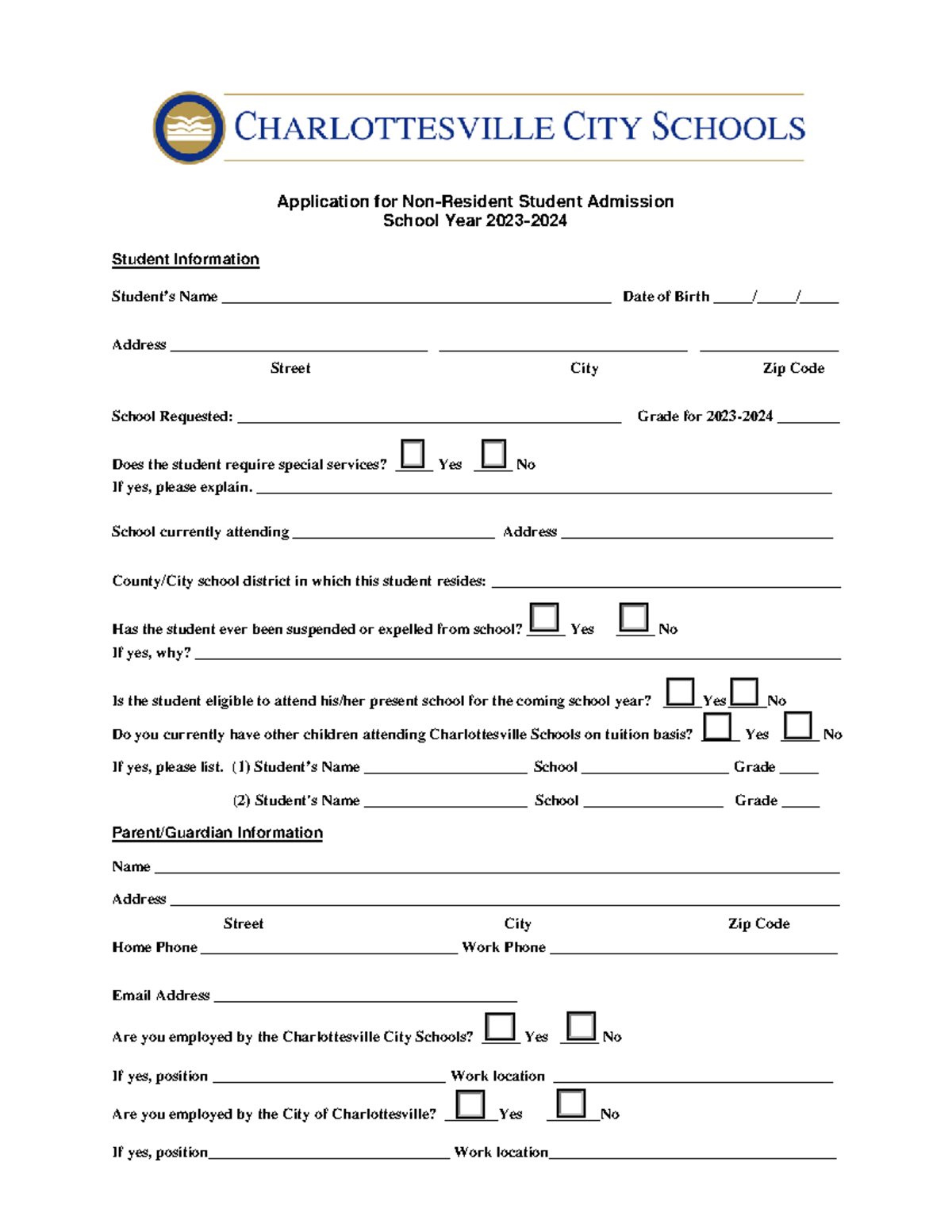 New non resident application 2023 2024 - Application for Non-Resident ...