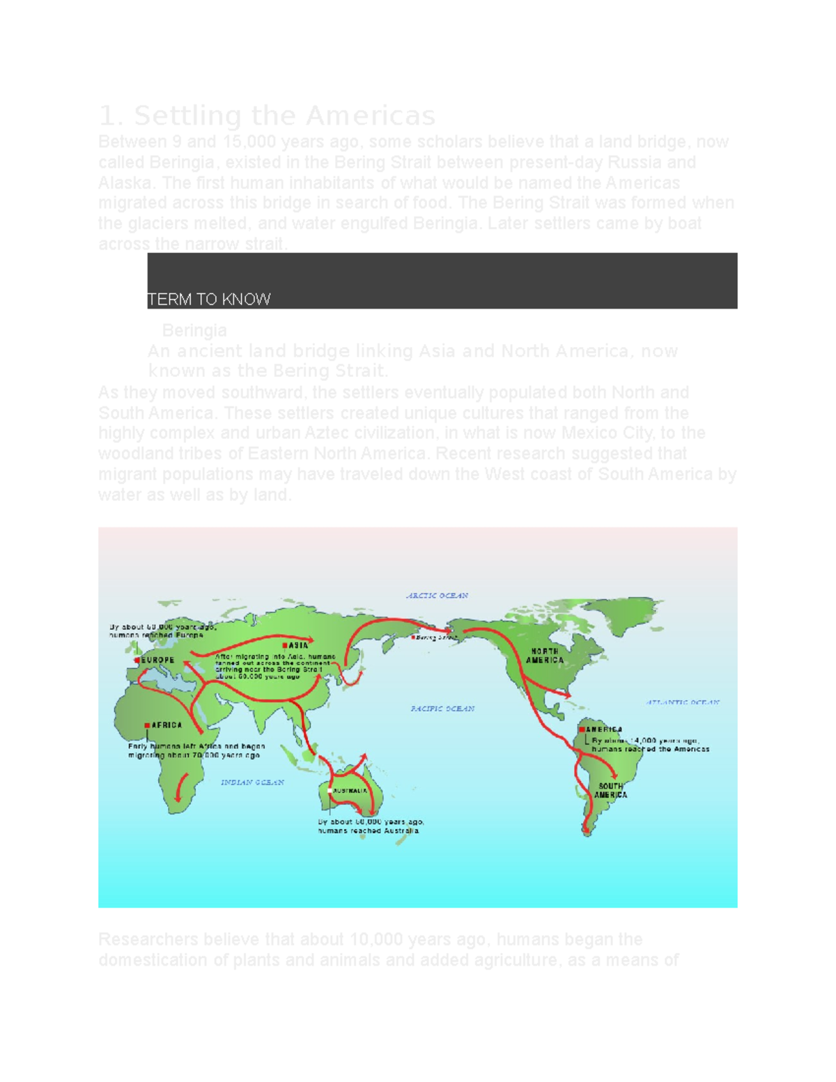 111111 - hello this is from us history 1 - 1. Settling the Americas ...