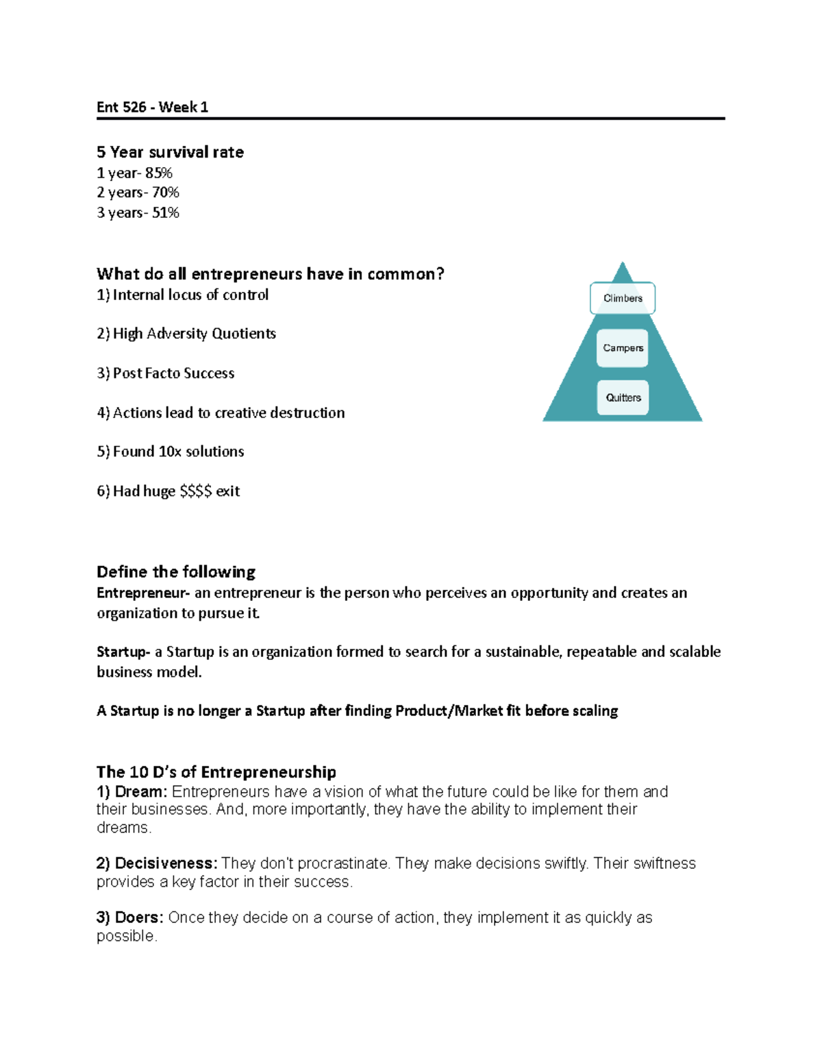 Ent 526 - WEEK 1 Slides - Lecture notes - Ent 526 - Week 1 5 Year ...