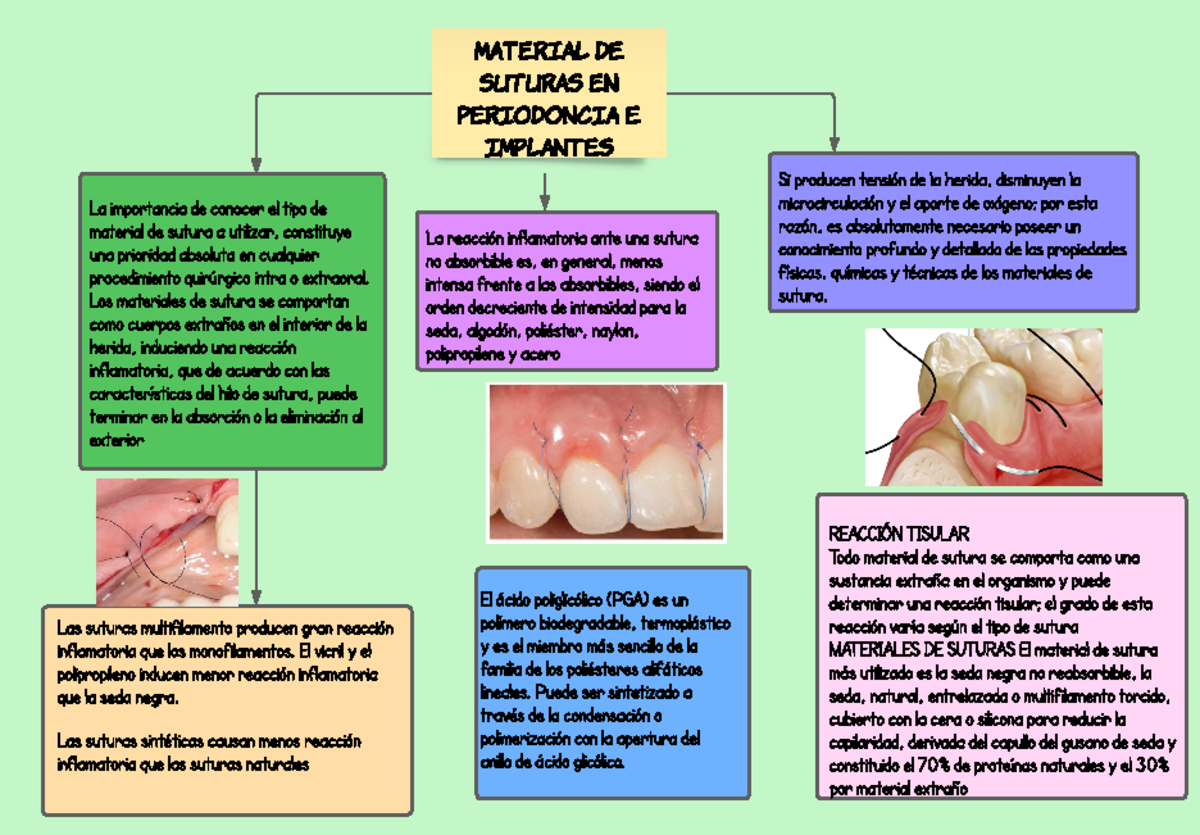 MAPA Conceptual - mapa - La importancia de conocer el tipode material de sutura a utilizar ...
