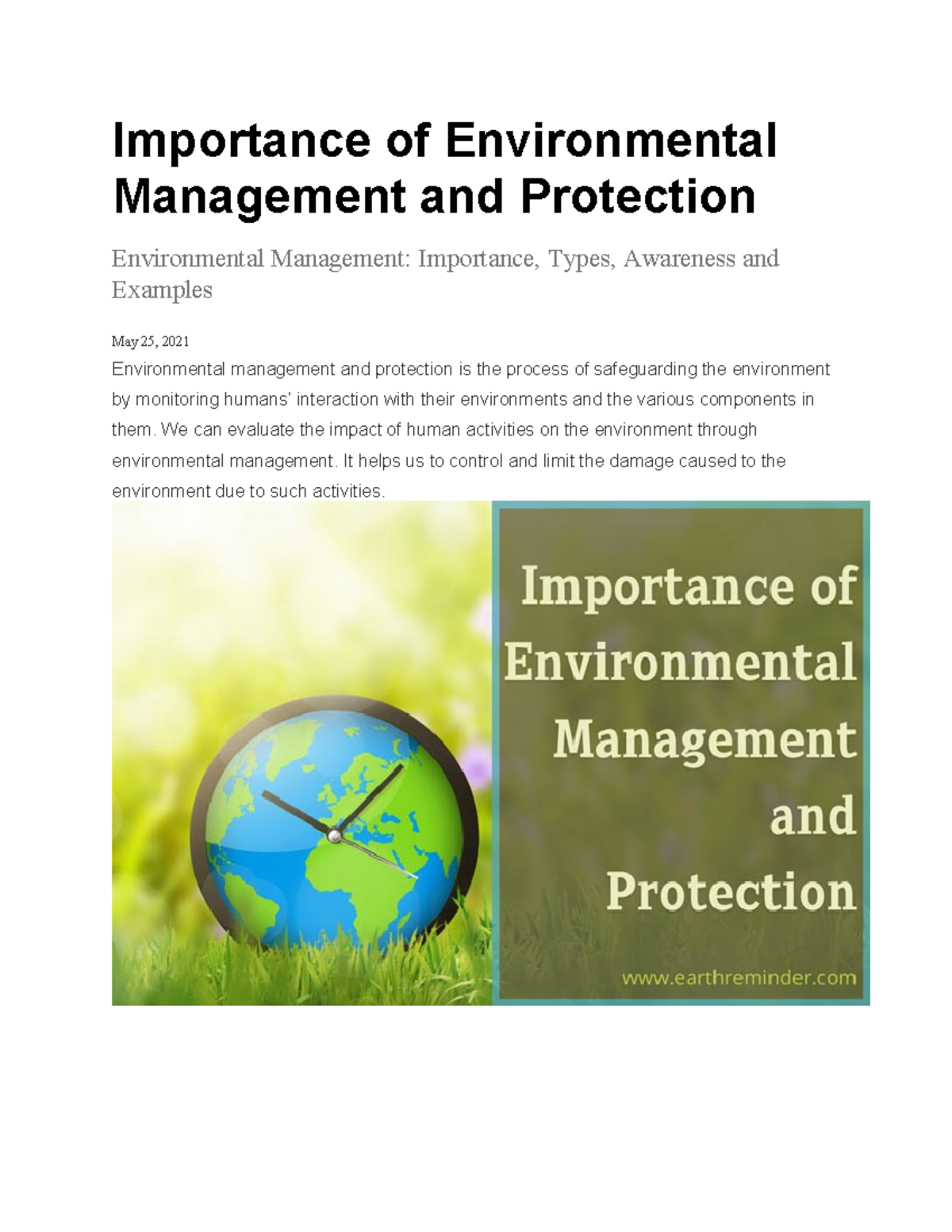 605845858 Importance of Environmental Management and Protection ...
