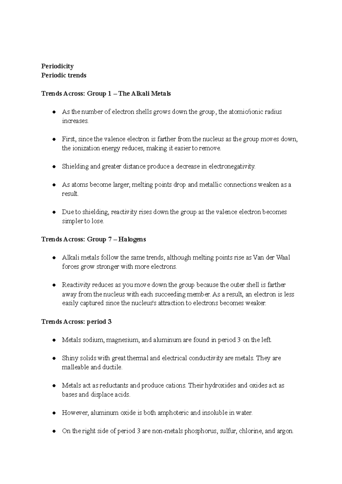 Periodicity-Periodic trends - Periodicity Periodic trends Trends Across ...