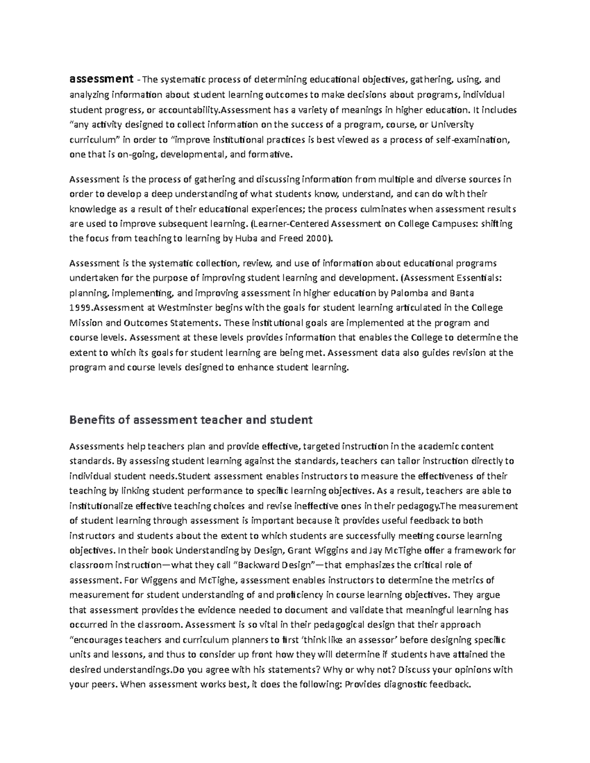 Research work -wps - ...... - assessment - The systematic process of ...