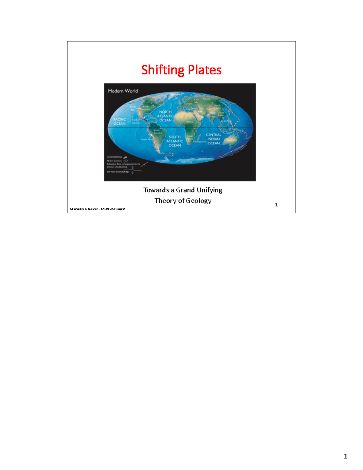 L3 Shifting Plates Notes - Shifting Plates Towards a Grand Unifying ...