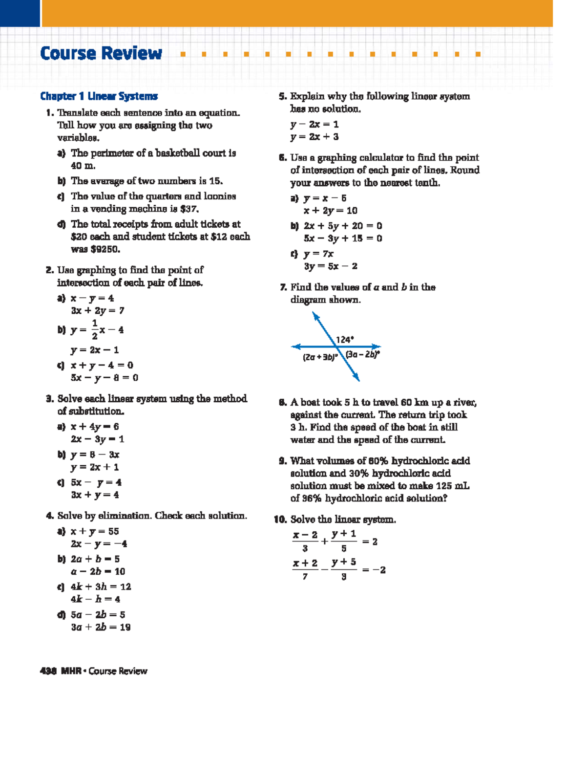 Review - Grade 10 Math, Mc Graw-Hill Ryerson - Course Review Chapter 1 ...