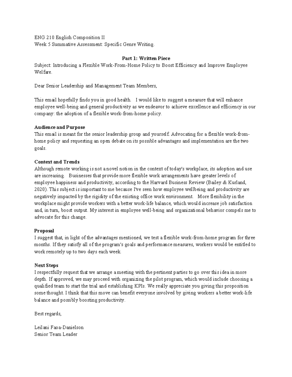 ENG 210 Specific Genre Writing - ENG 210 English Composition II Week 5 ...