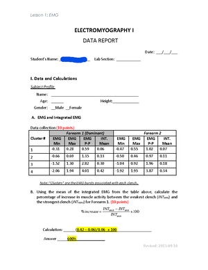 Lab 4 ECG assignment - Lab 4: ECG I Revised: 2015-09 ...