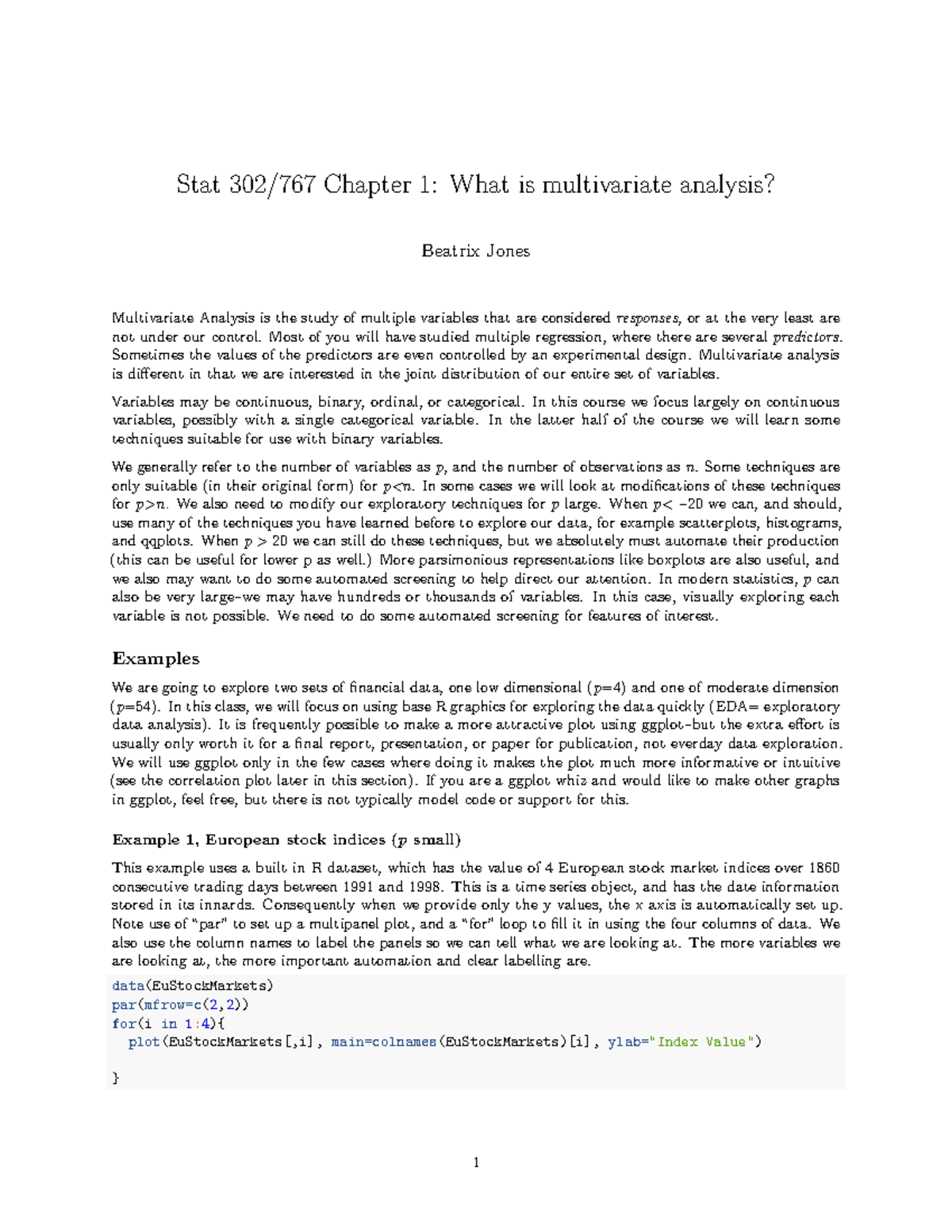 Chapter 1 - Stat 302/767 Chapter 1: What is multivariate analysis ...