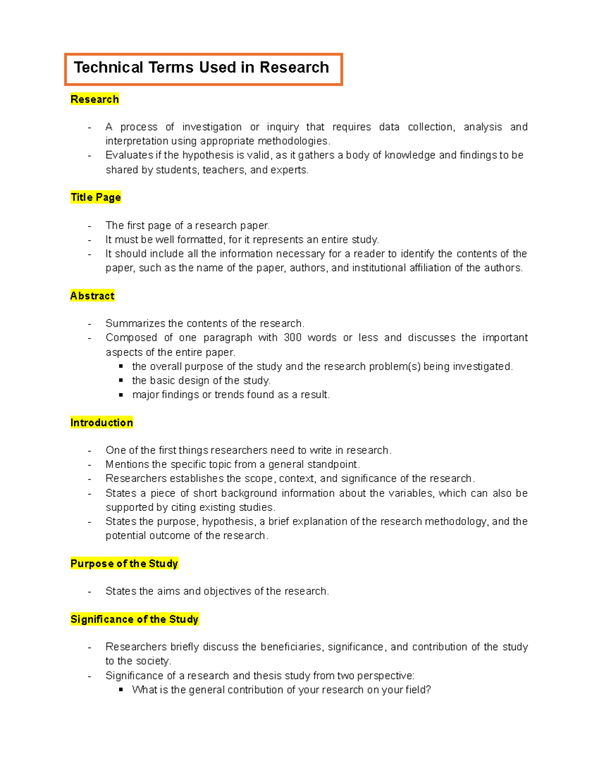 English 10 Pointers - Research - A process of investigation or inquiry ...