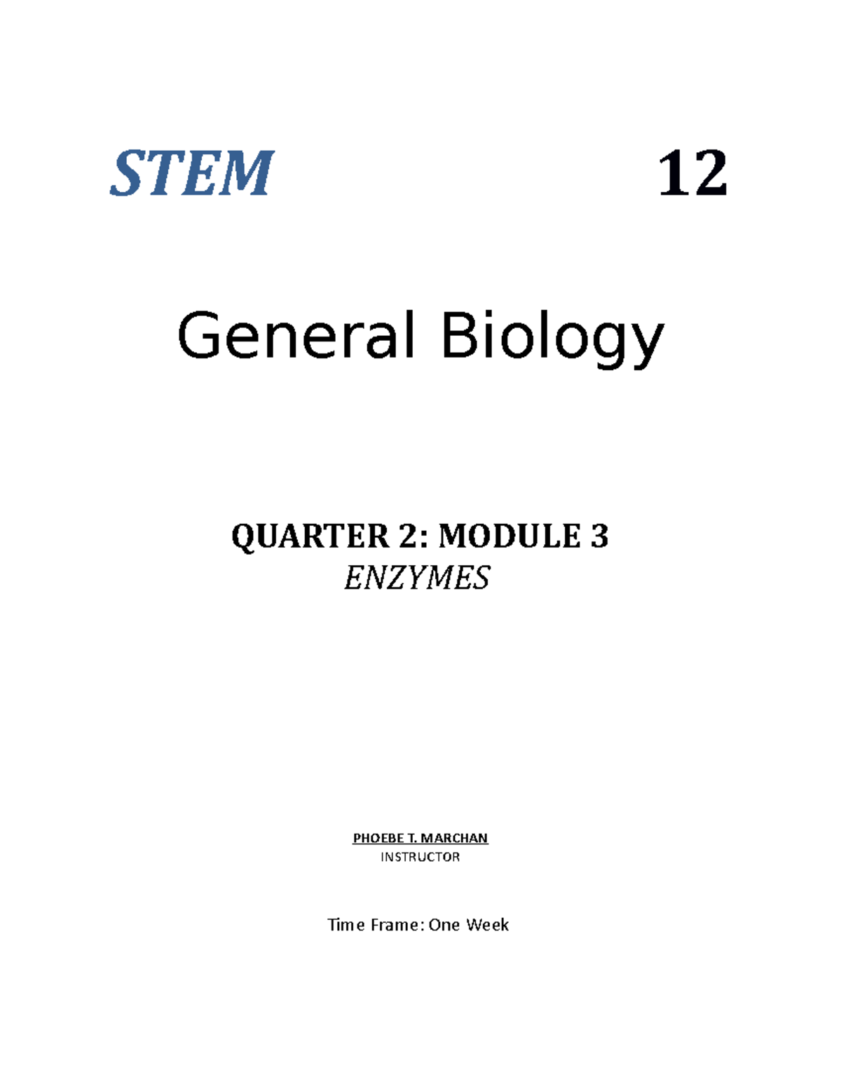 Module-8 General Biology - STEM 12 General Biology QUARTER 2: MODULE 3 ...