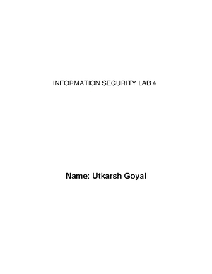 LAB IS Answer 4 - LAB WORK - VIT, Vellore CSE 3501 Information Security Analysis and Audit Lab ...