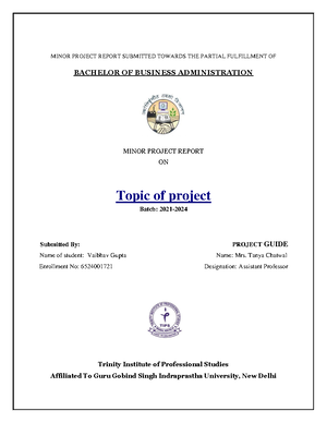 Sample research Methodology Project Report - PROJECT REPORT SUBMITTED ...