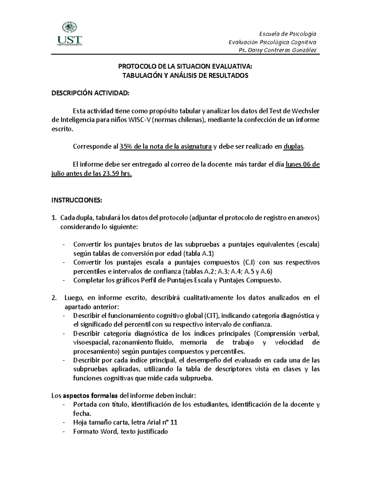 Protocolo de Evaluaci Ã³n Instrucciones - Evaluación Psicológica Cognitiva Ps. Daisy Contreras ...