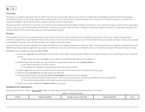 Module Three Assignment Guidelines and Rubric - Overview Now that we ...