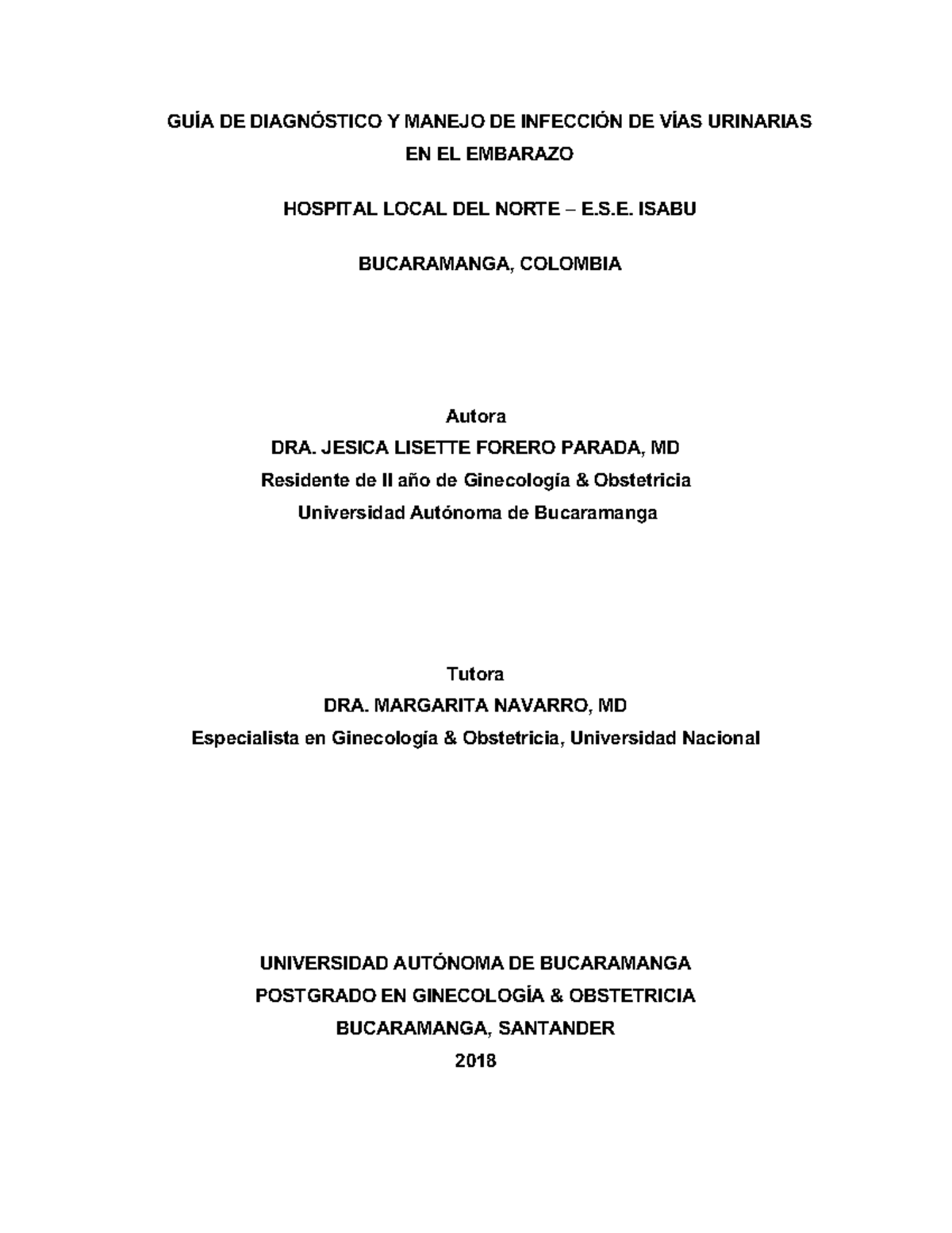 Guia de IVU HLN - IVU - GUÍA DE DIAGNÓSTICO Y MANEJO DE INFECCIÓN DE ...