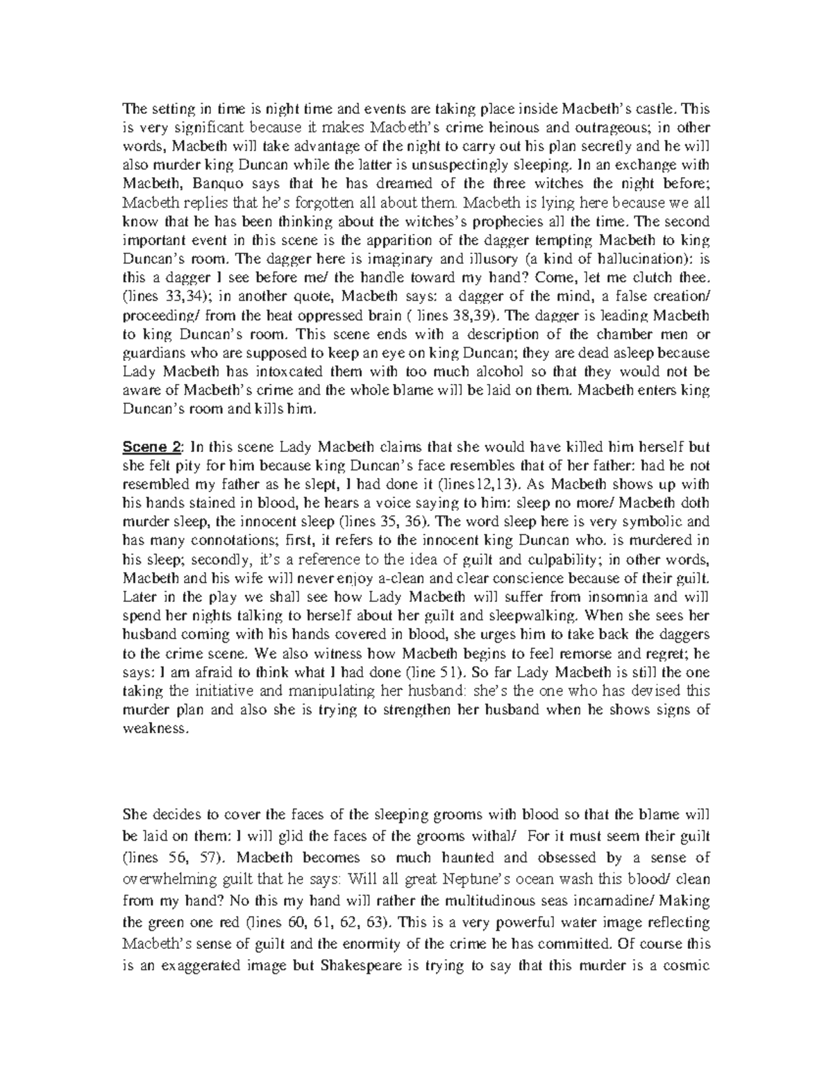 Classical Drama -Part ll - The setting in time is night time and events ...