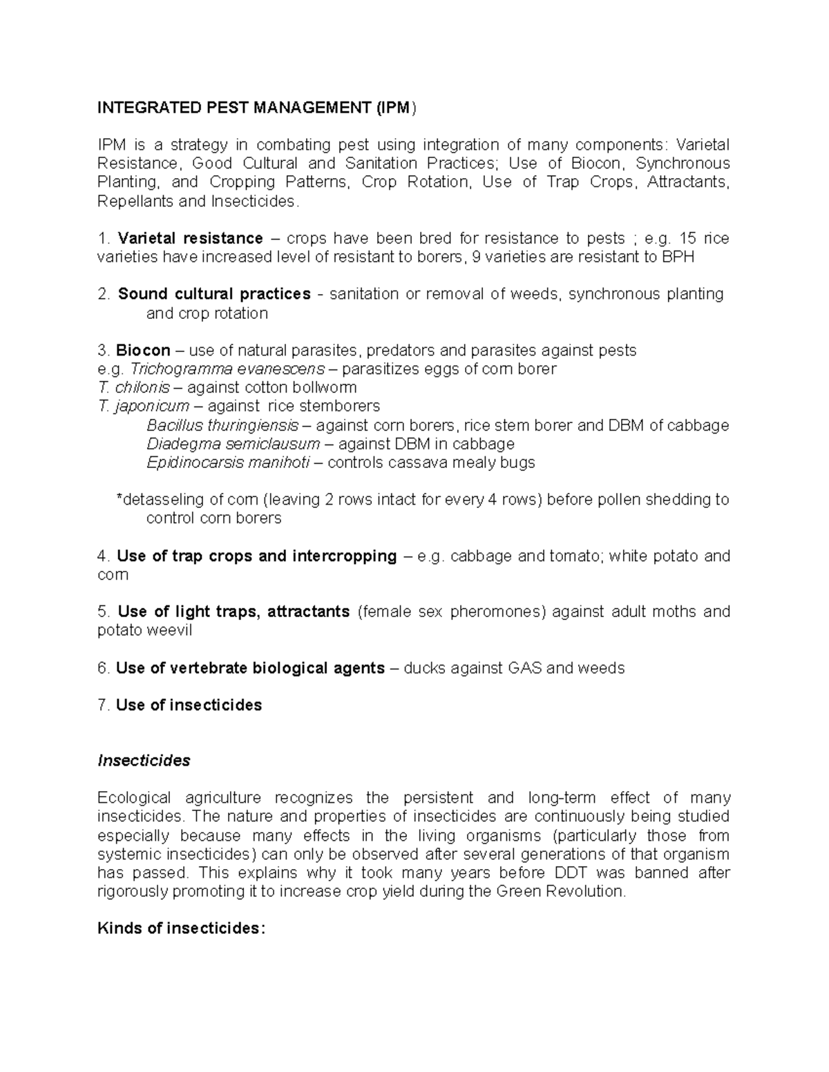 Integrated PEST Management - INTEGRATED PEST MANAGEMENT (IPM) IPM is a ...