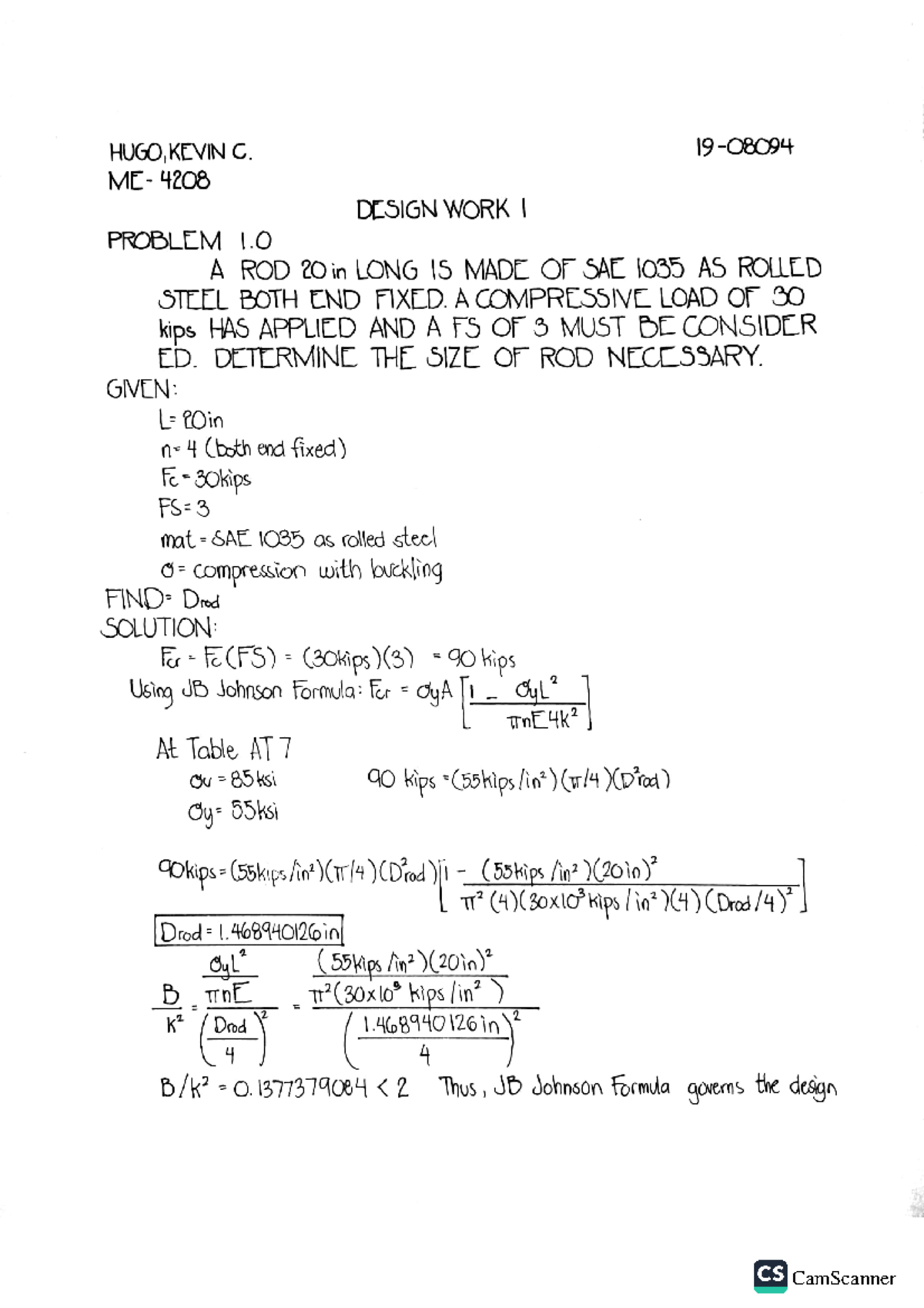 Design-Work-No.1 - DW 1 - Mechanical Engineering - Studocu