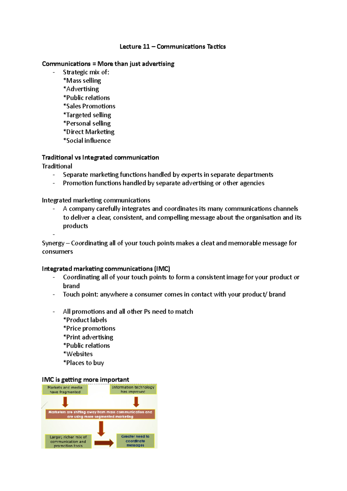Lecture 11 - Communications Tactics - Lecture 11 – Communications ...