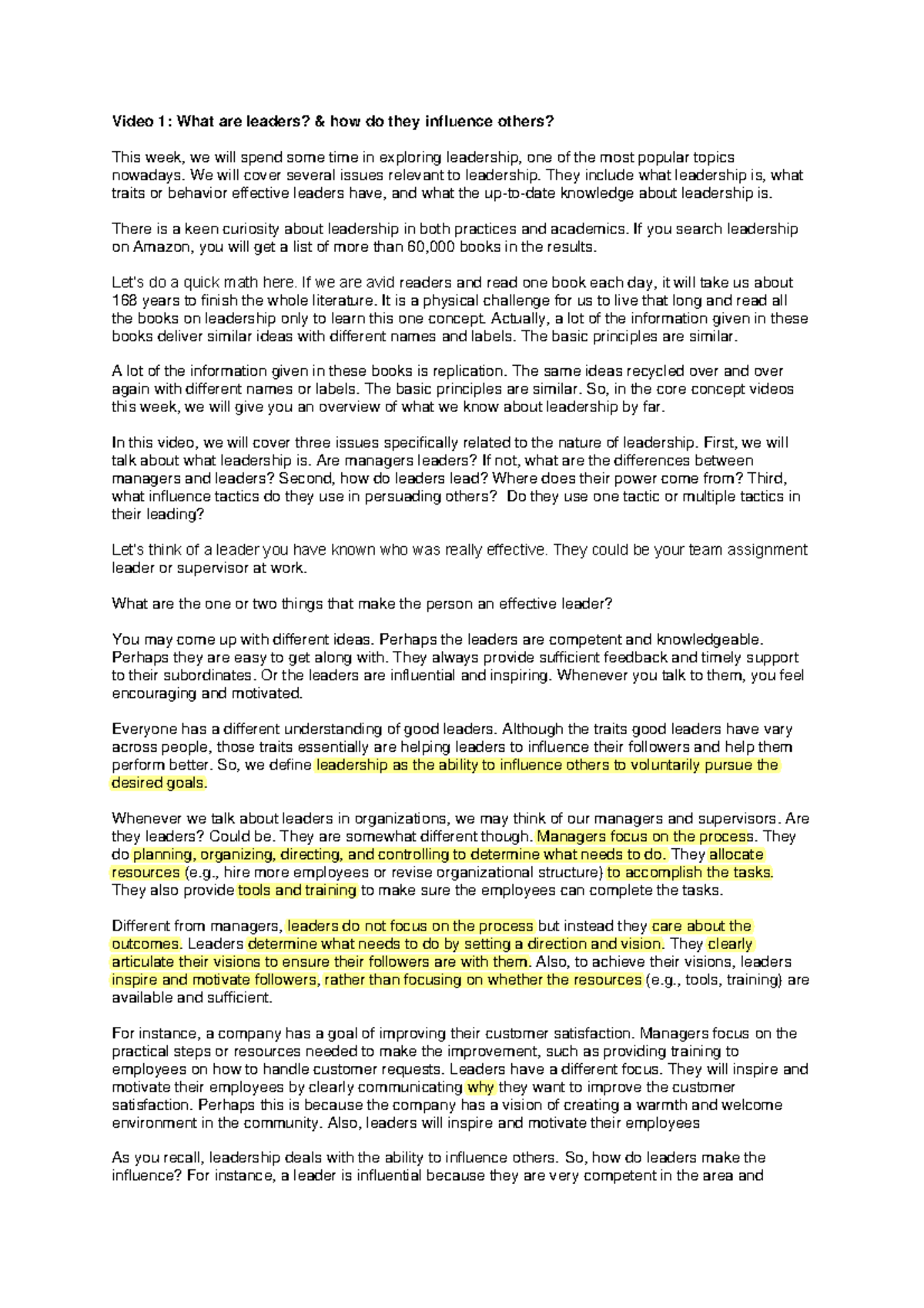 Week 3 leadership scripts - Warning: Popup annotation has a missing or invalid parent annotation ...