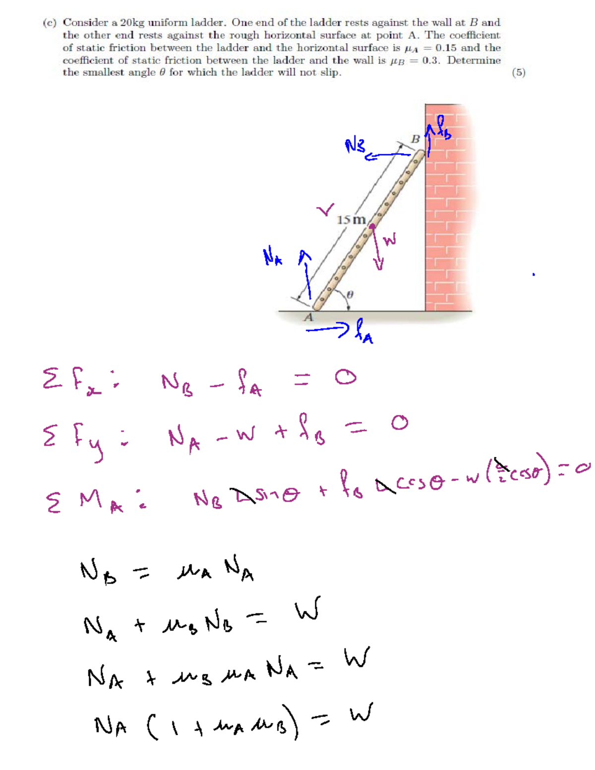 Friction Examples - Make use of them they're helpful - MATH142 - Studocu