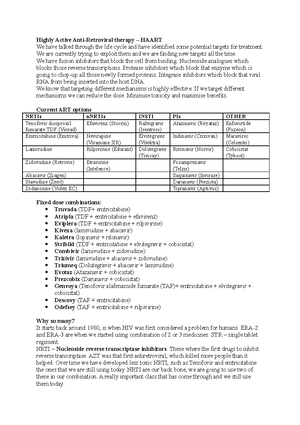 HIV part 1 - Lecture notes on HIV - HIV Objectives: An introduction to ...