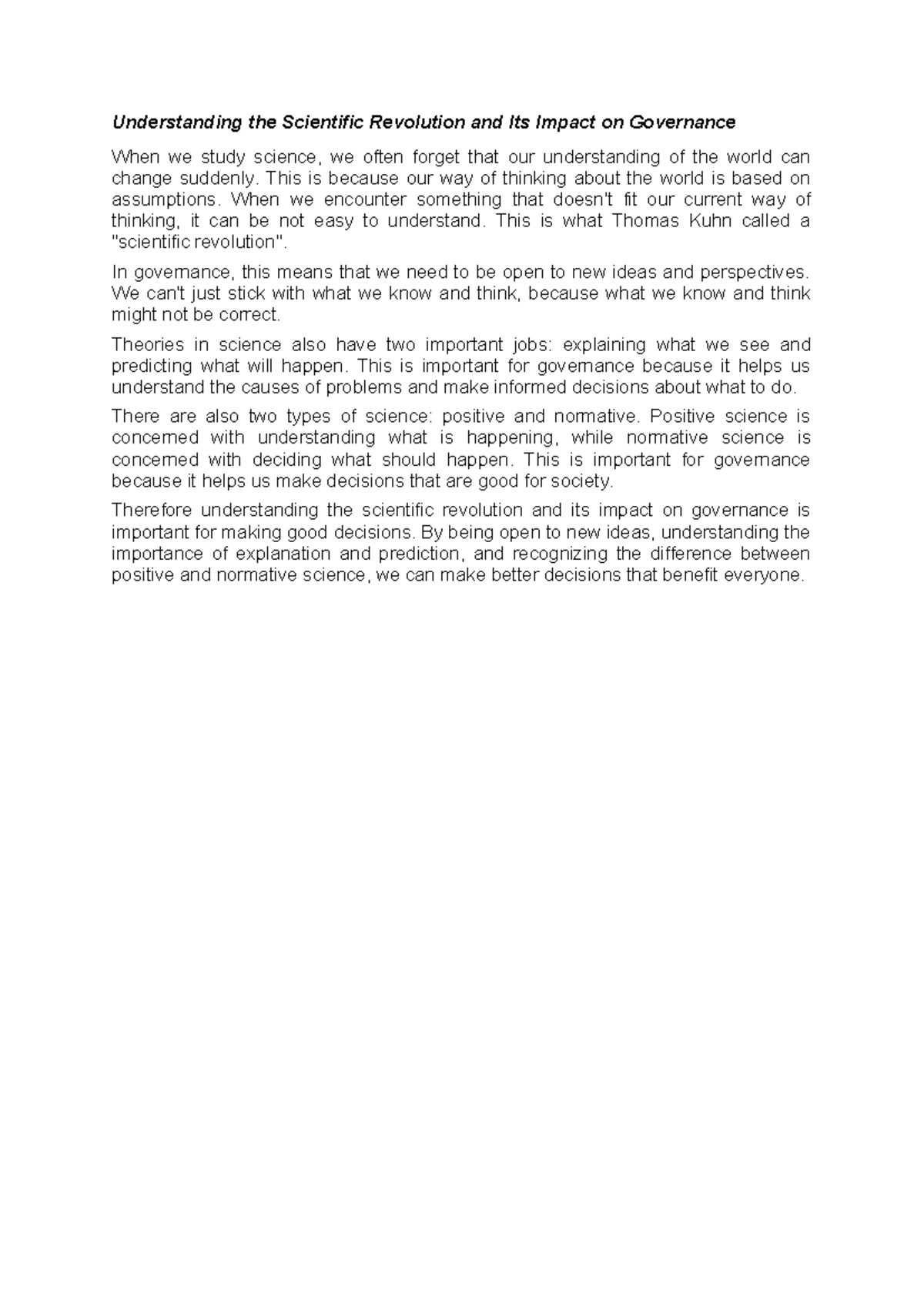 Understanding the Scientific Revolution and Its Impact on Governance ...