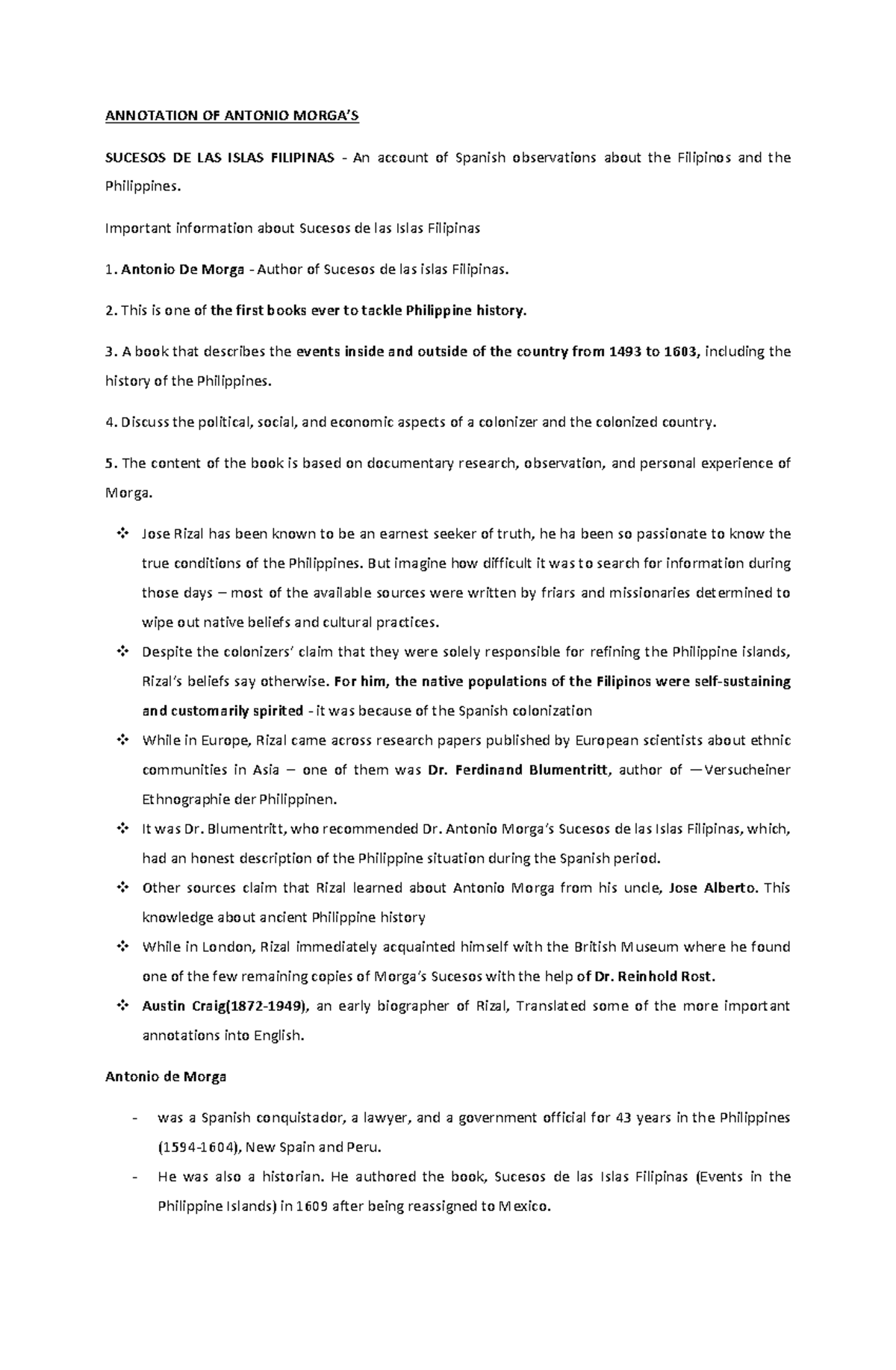 Annotation OF Antonio Morga - ANNOTATION OF ANTONIO MORGA’S SUCESOS DE ...