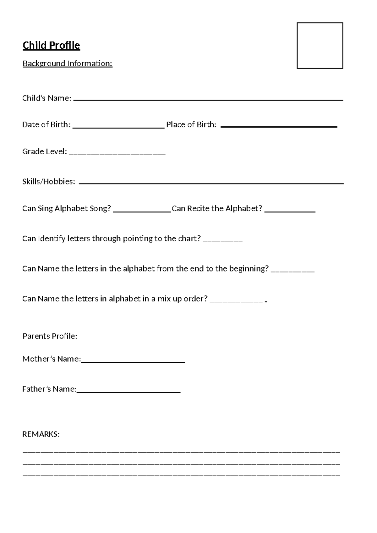 Child-Profile-2016 1 - n/a - Child Profile Background Information ...