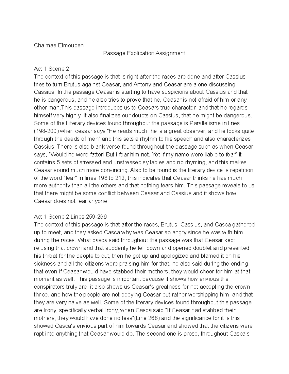 Passage Explication Assignment - Chaimae Elmouden Passage Explication ...