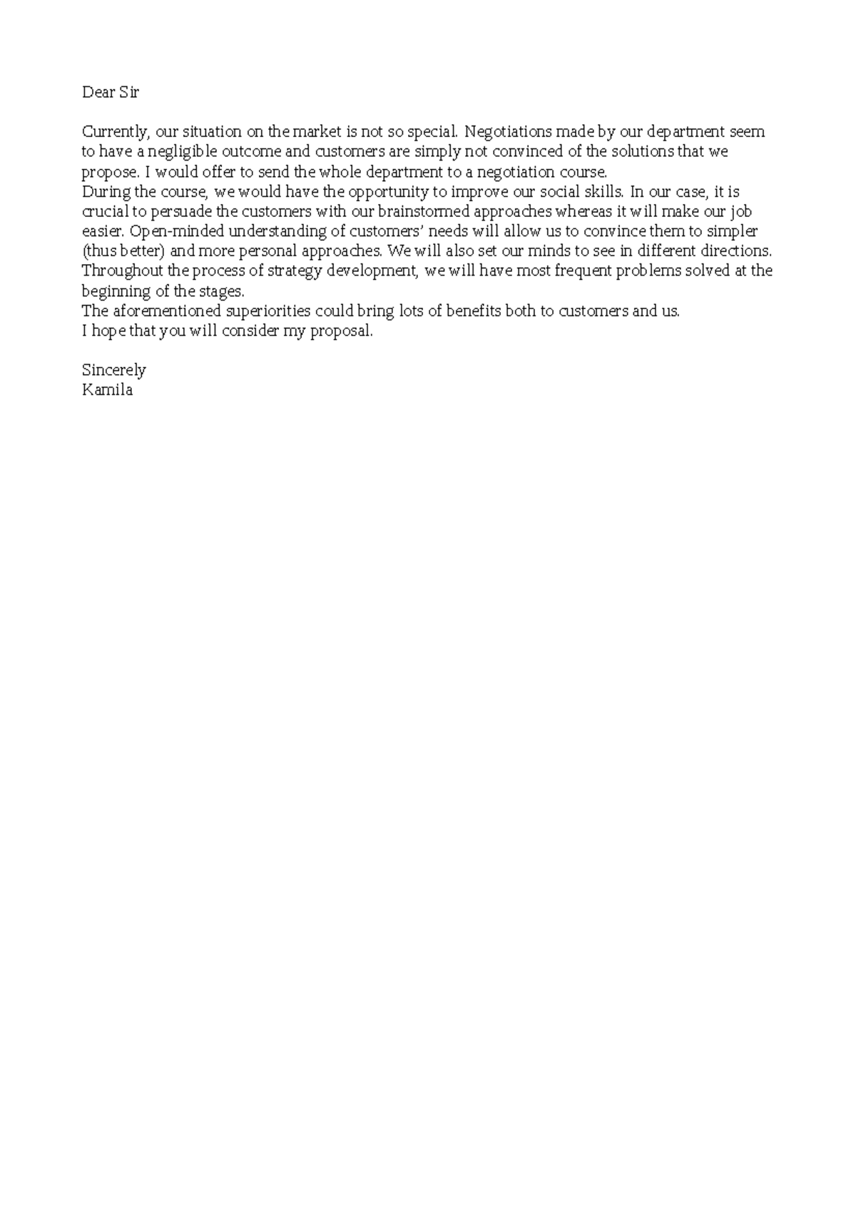 Mail - mail do szefa - Dear Sir Currently, our situation on the market ...