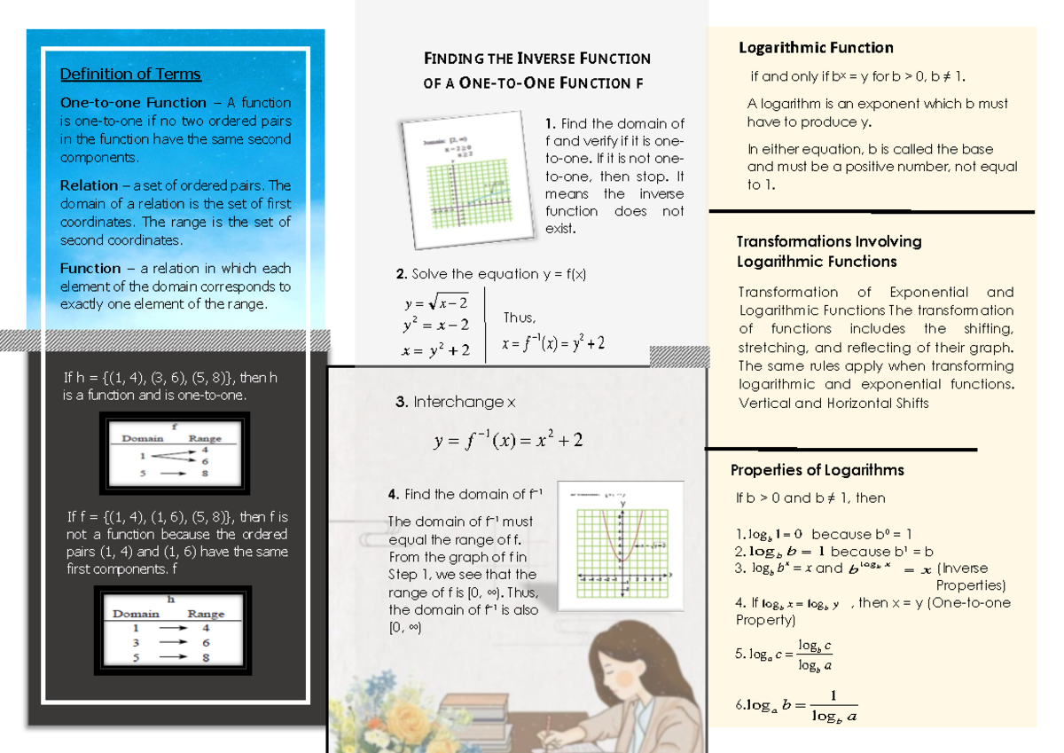 Brochure in gen math Karla bencio - b =01log bb =1log log b x = xb log ...