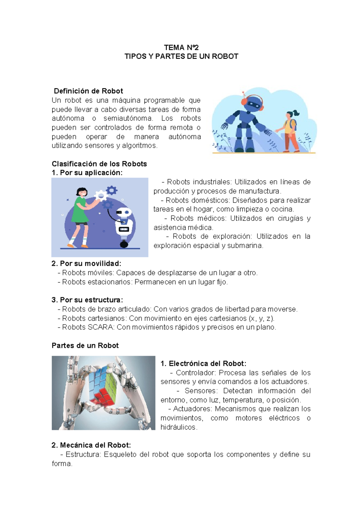 TEMA Nº2 Tipos Y Partes DE UN Robot - TEMA Nº TIPOS Y PARTES DE UN ...