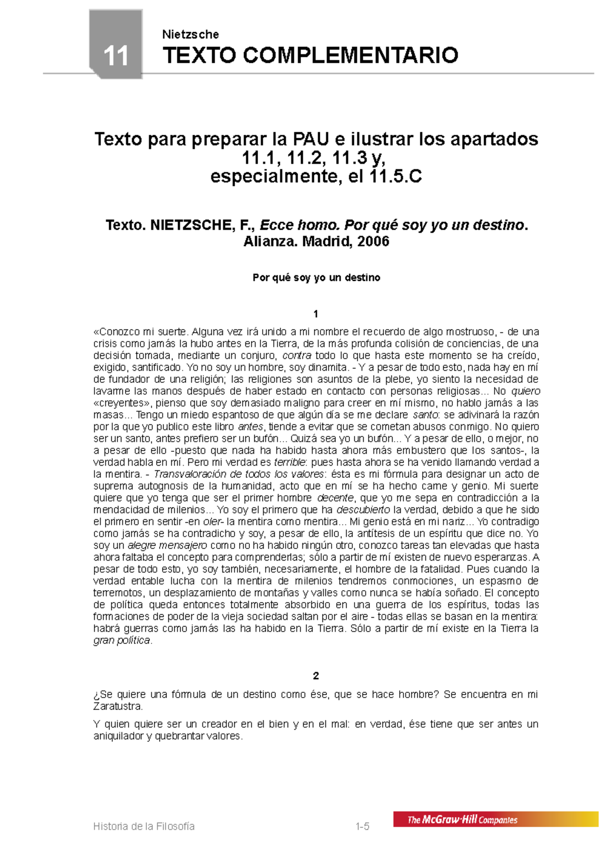 11 Texto complementario 3 - 11 TEXTO COMPLEMENTARIO Texto para preparar la PAU e ilustrar los ...