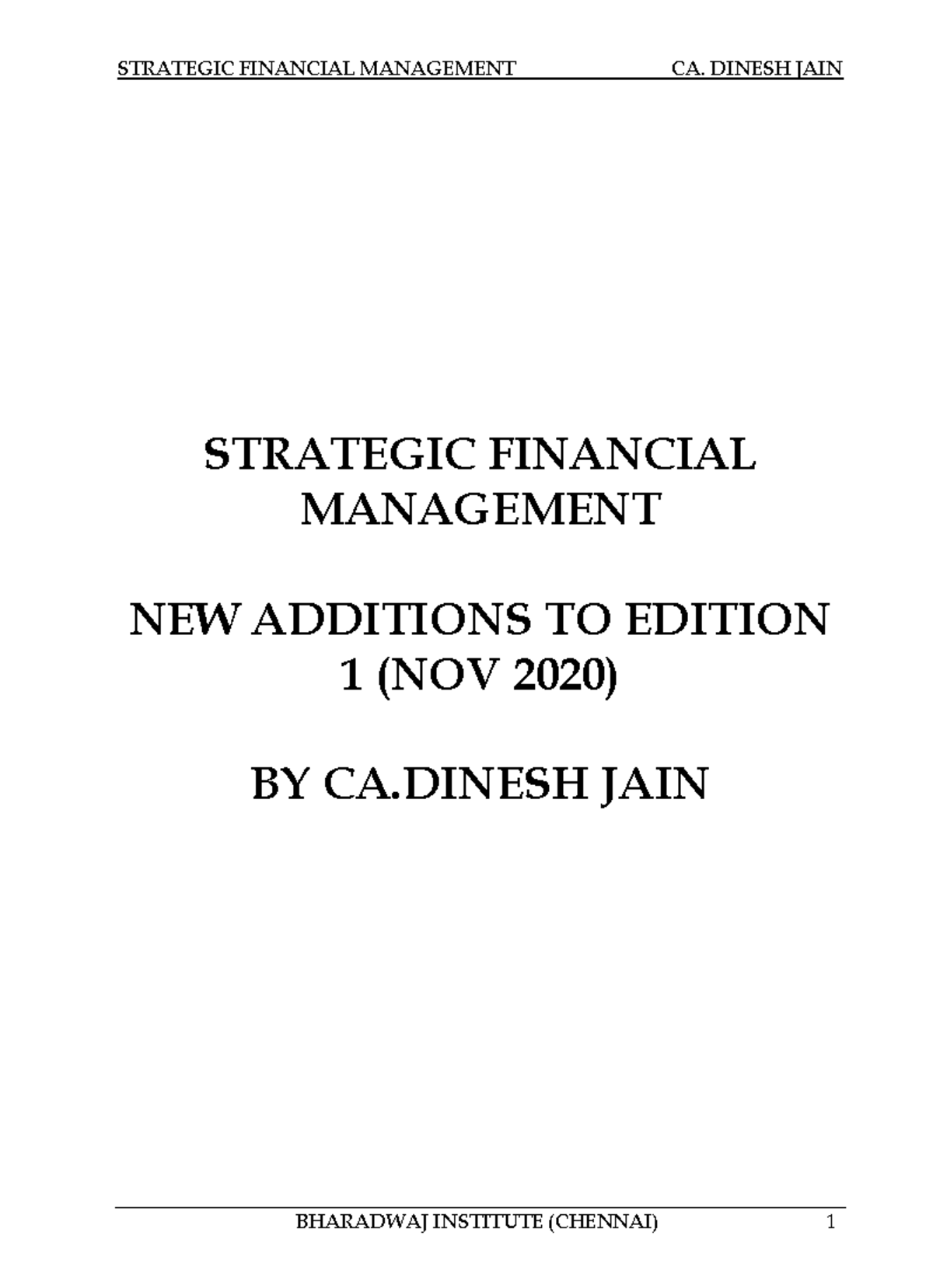 SFM additions to edition one - STRATEGIC FINANCIAL MANAGEMENT NEW ...