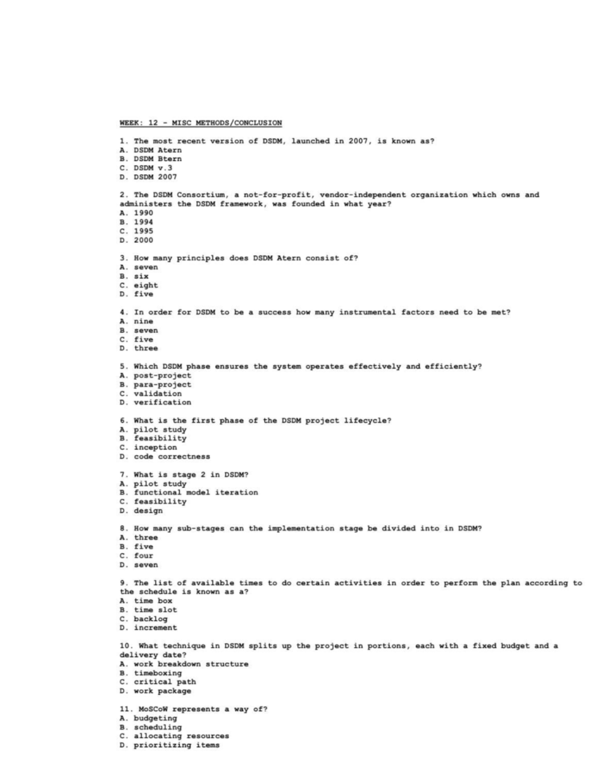 MISC Methods - Conclusion Quiz - SWEN 603 - Studocu